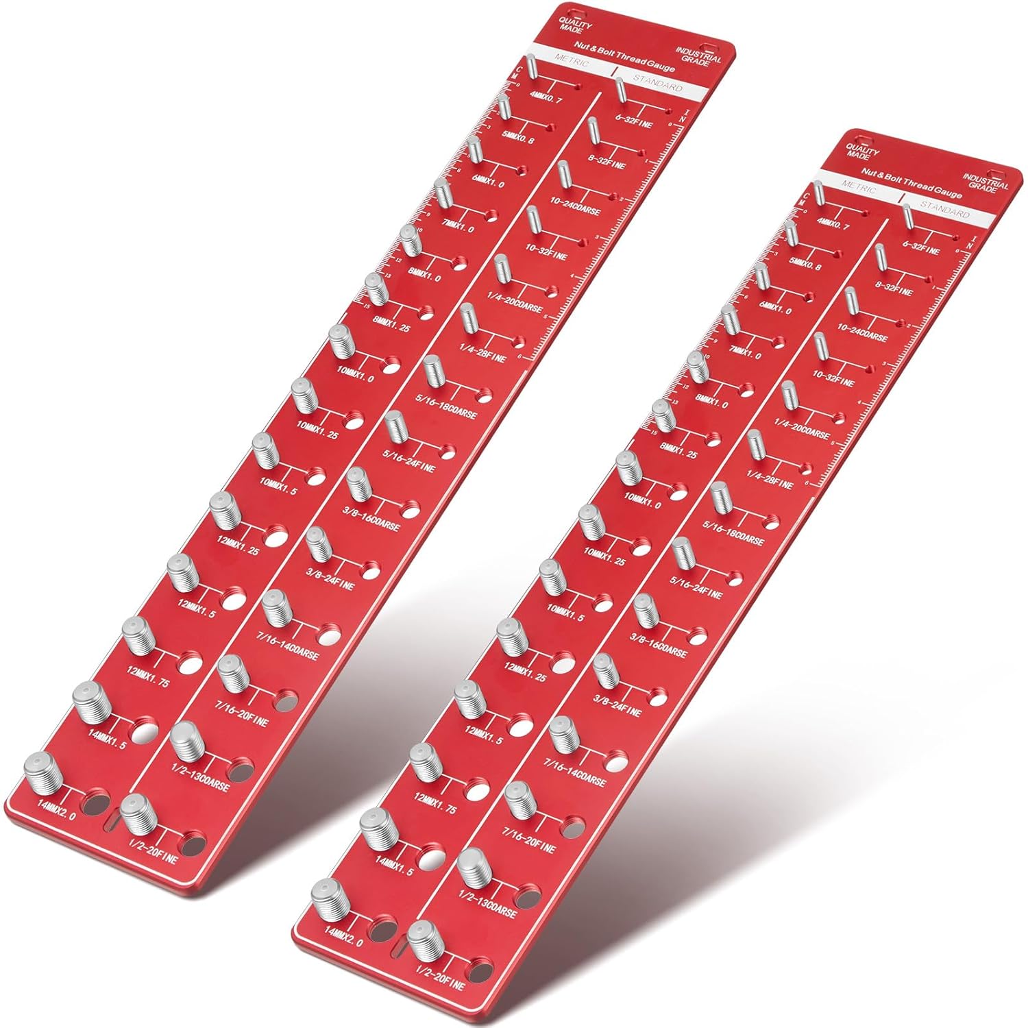 Hicarer 2 Pcs Bolt and Nut Identifier Thread Gauge Checker 4 x 16.5 ...