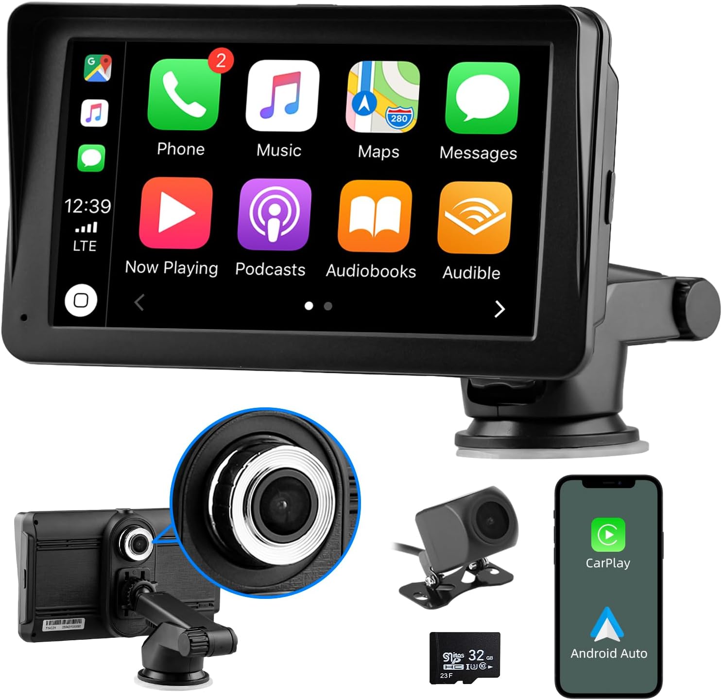 Amazon.com: Portable Car Stereo, OTTOCAST Wireless Apple CarPlay and ...