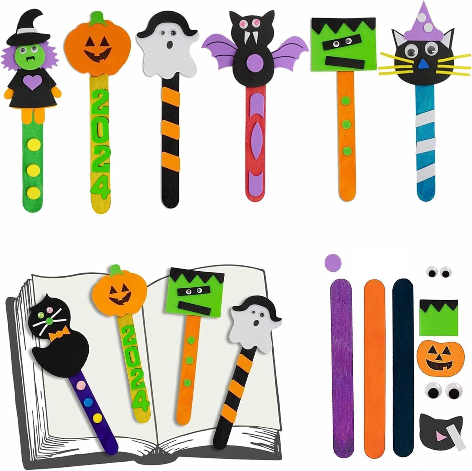 Amazon.com: 4E's Novelty Halloween Bookmark Craft for Kids 2025-12 Pack ...