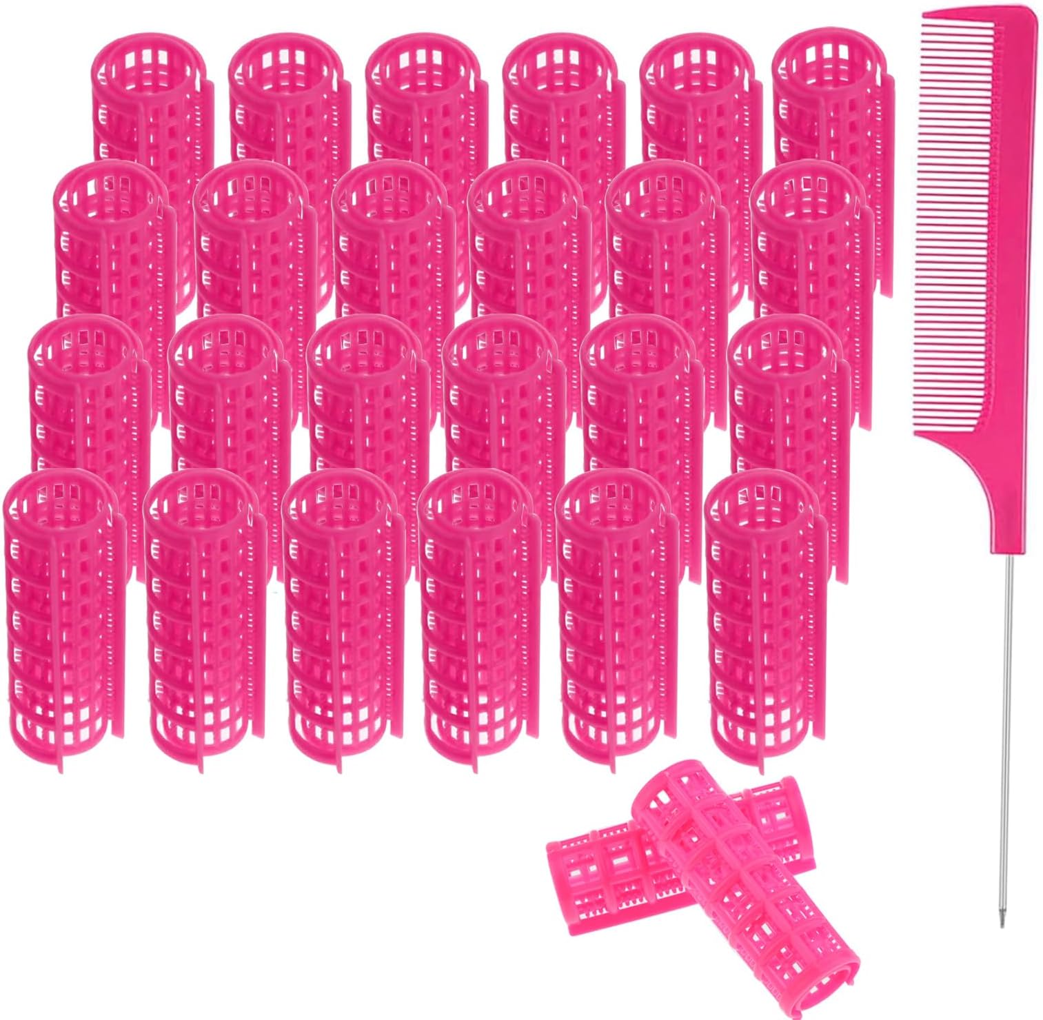 Amazon.com : ZMD 24PCS Small Plastic Hair Curlers Rollers Set, 0.8in ...