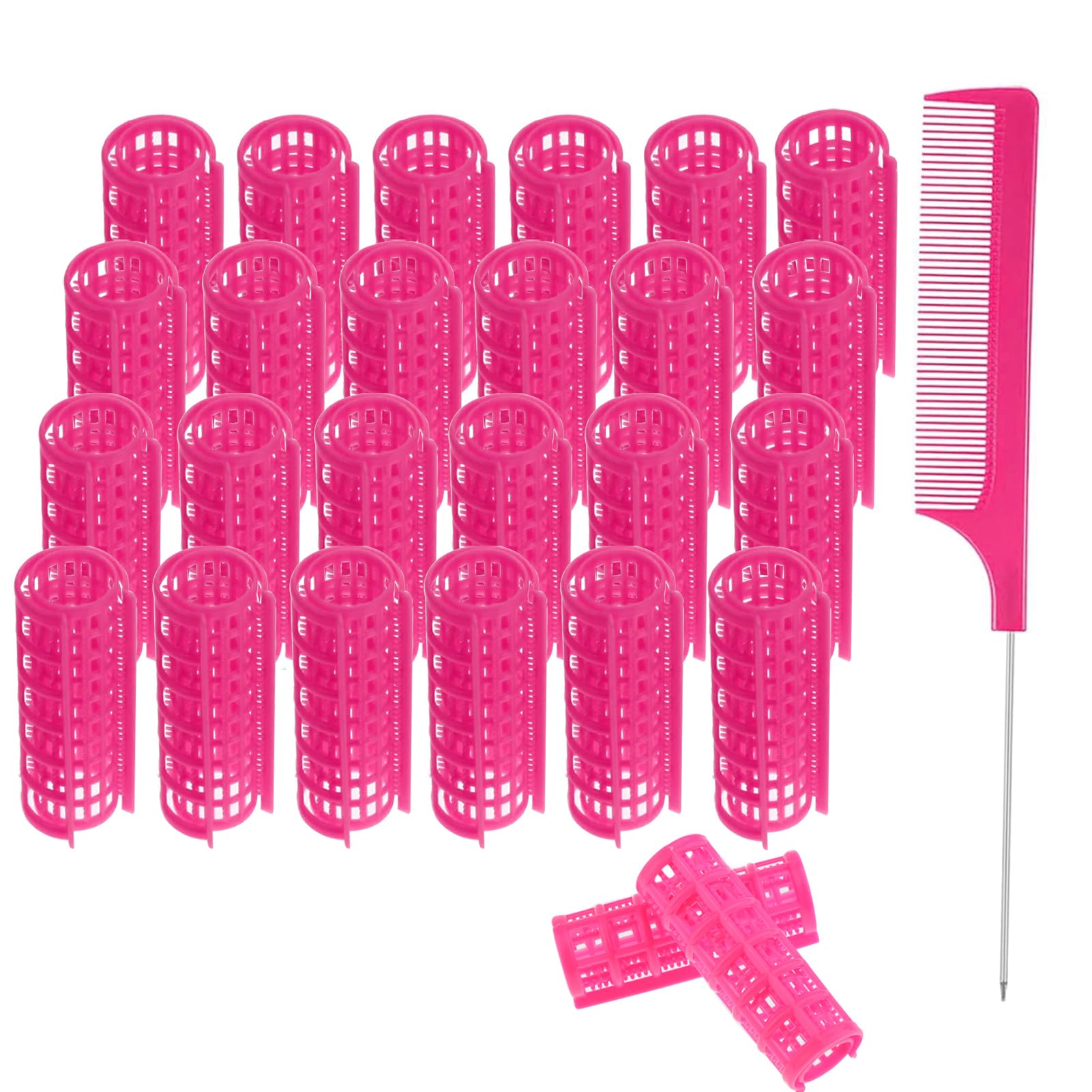 Amazon.com : ZMD 24PCS Small Plastic Hair Curlers Rollers Set, 0.8in ...