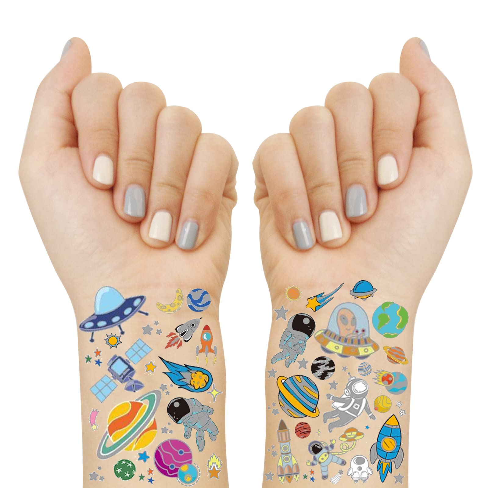 Conjunto De 3 Tatuajes Temporales Del Sistema Solar Tatuaje Temporal