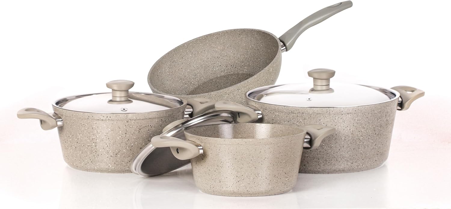 Top Chef Granite Cookware Set 7-Pieces, Beige: Buy Online at Best Price ...