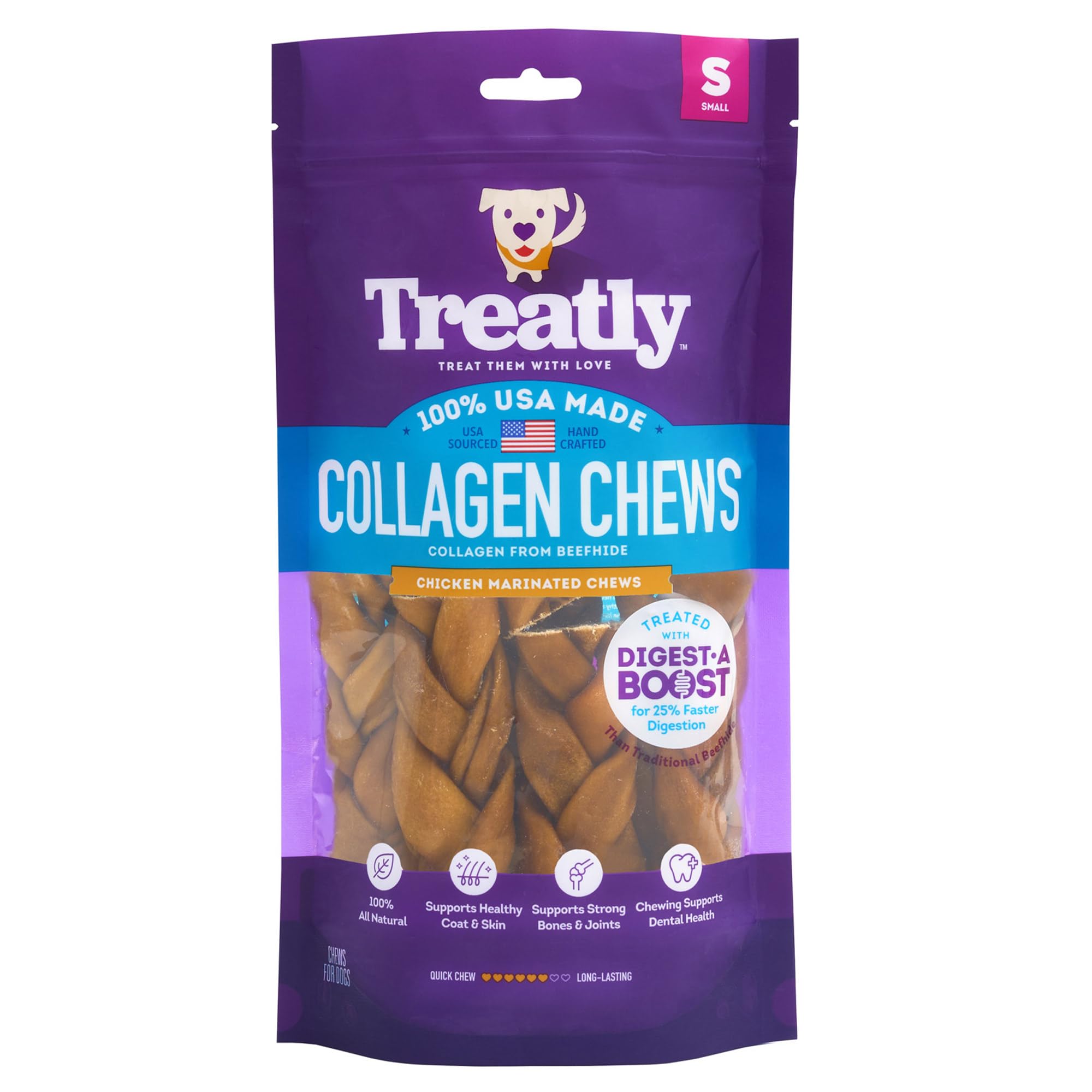 Collagen Dog Chews USA-Made Collagen Chip Rolls Dog Treats (10oz Pack ...