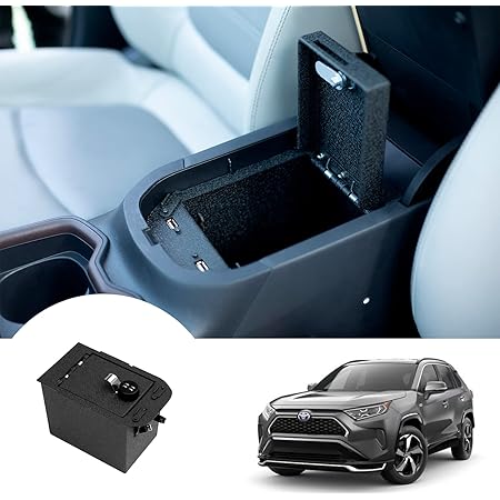Amazon.com: Center Console Gun Safe Interior Storage Lock Vault Box ...