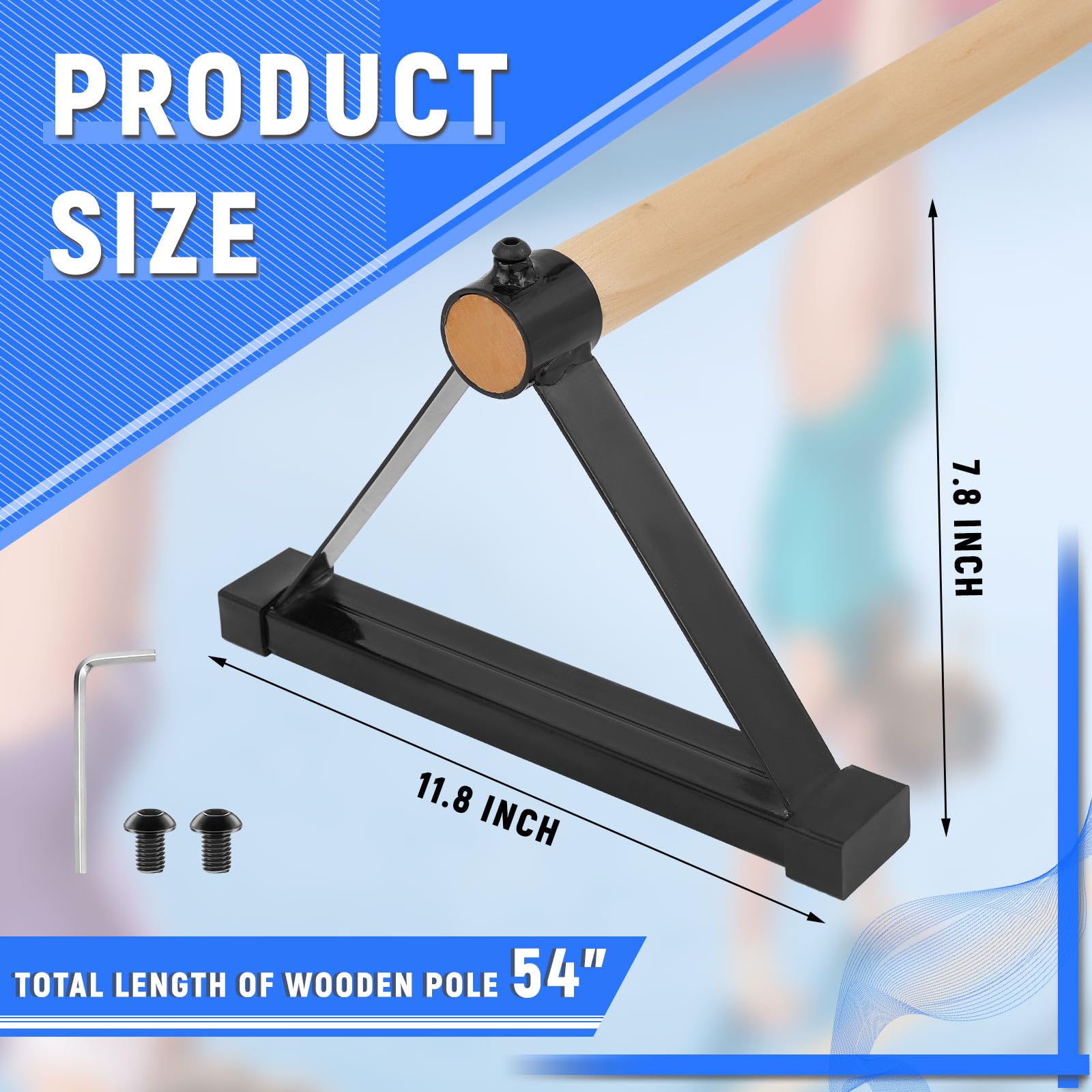 Snapklik.com : 54” Gymnastics Pirouette Bar Wood Parallettes Bars Set ...