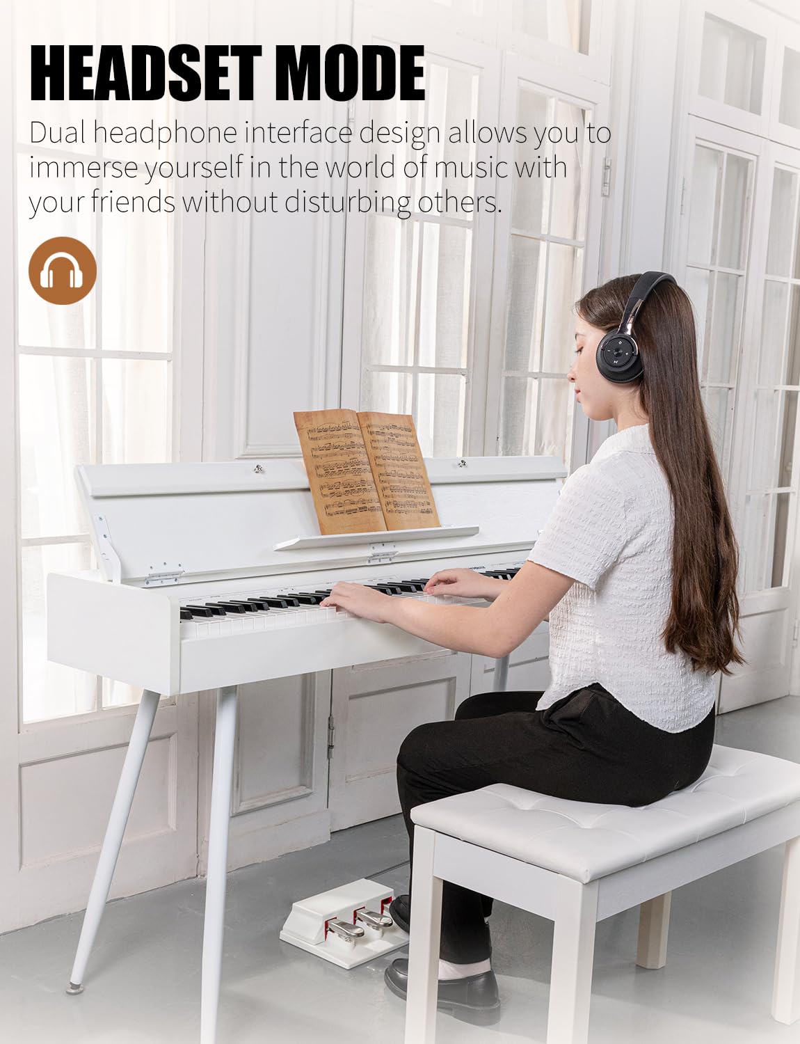 Snapklik.com : UISCOM 88 Key Weighted Home Digital Piano- Wooden Desk ...