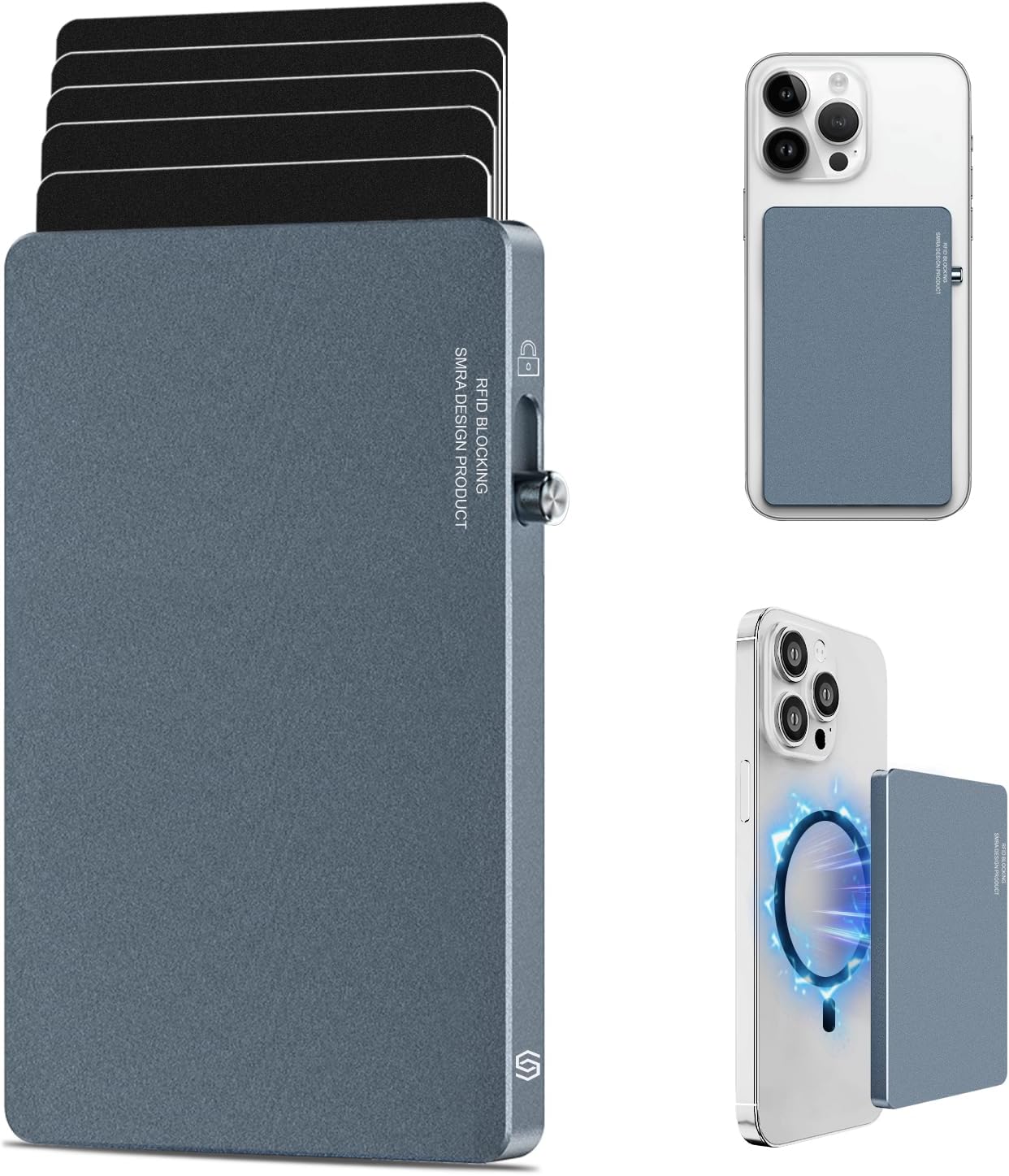 Magnetic Card Wallet Holder for Magsafe，Slim Metal Wallet Card Holder ...