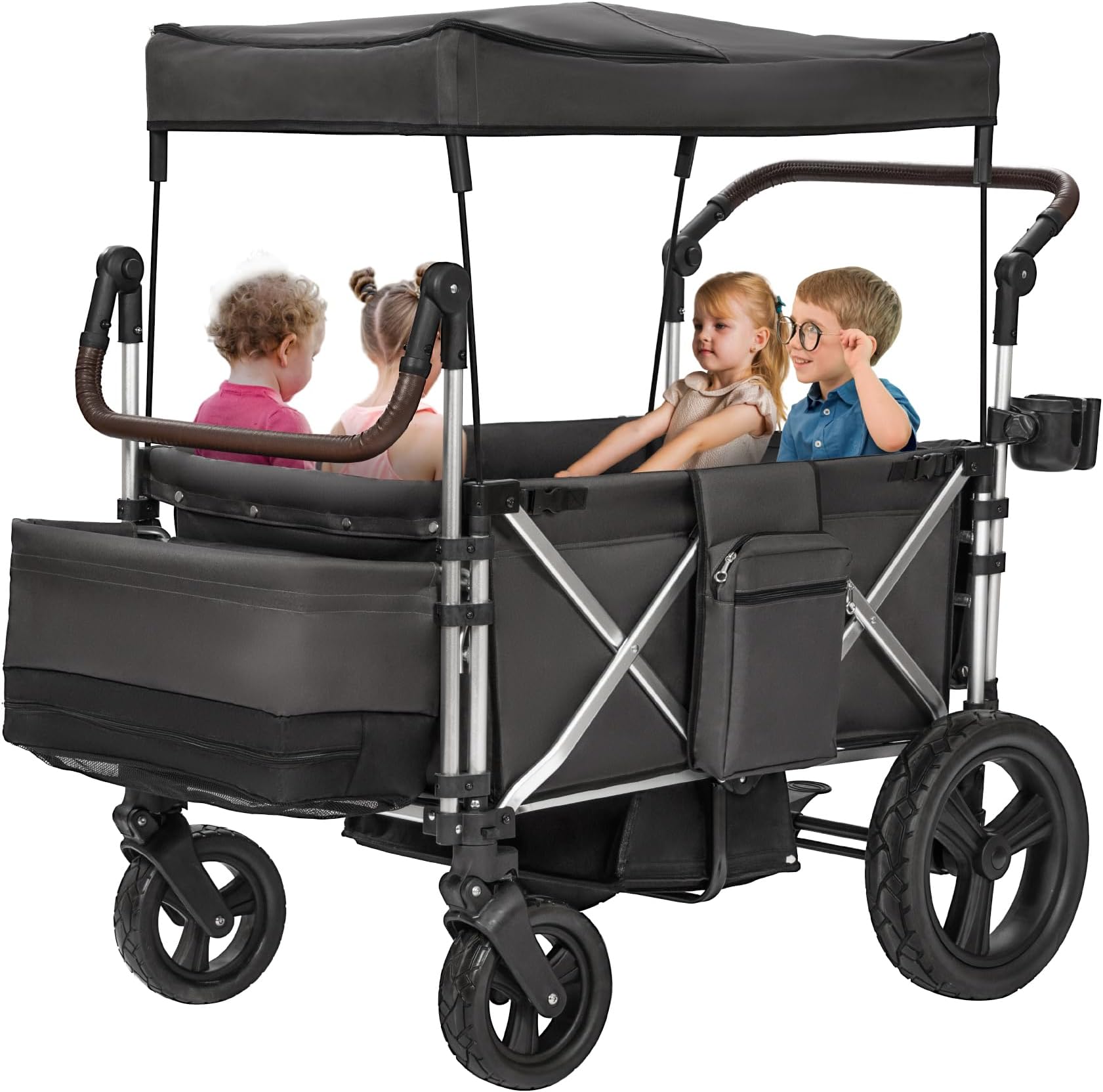Amazon.com: Keenz Duo Stroller Wagon with Canopy, 4-Passenger Capacity ...
