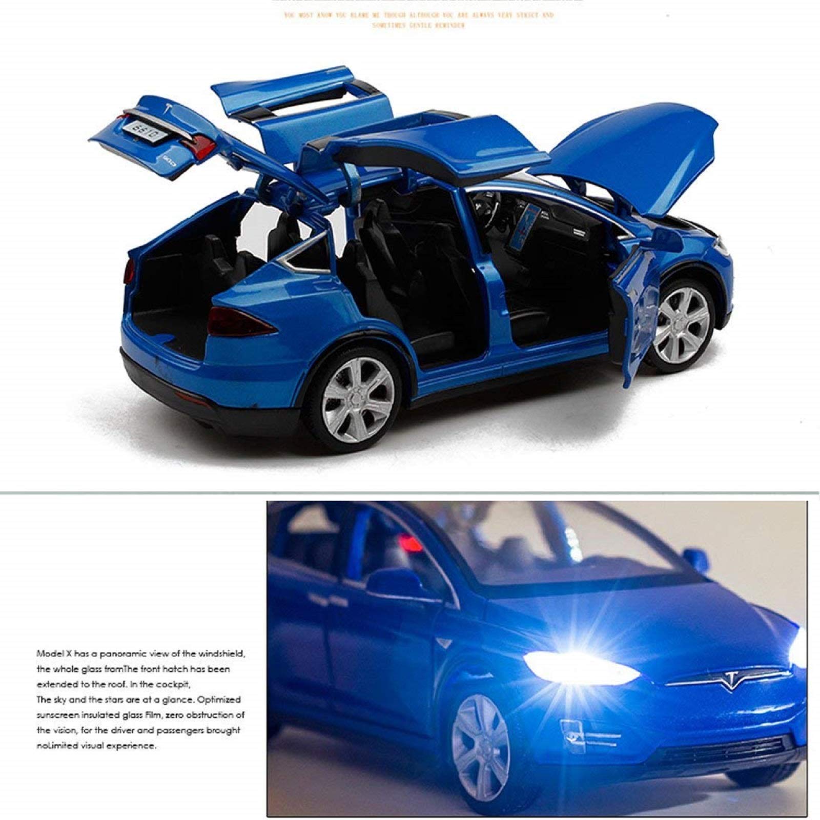 KTRS Diecast Model Metal Tesla Toy Car with Sound and Light for Kids ...