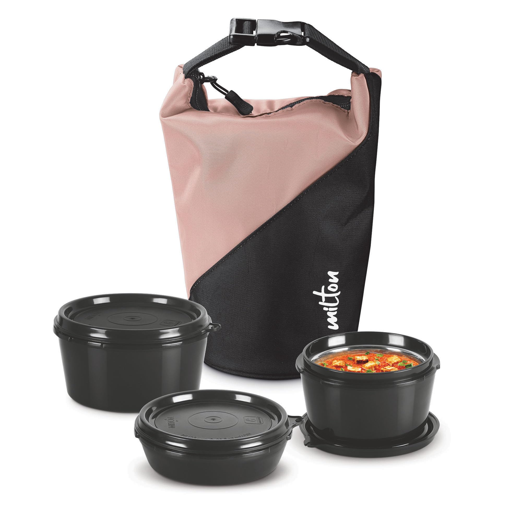 Buy MILTON Micro Meal Lunch Box, 3 Microwave Safe Inner Steel Round ...