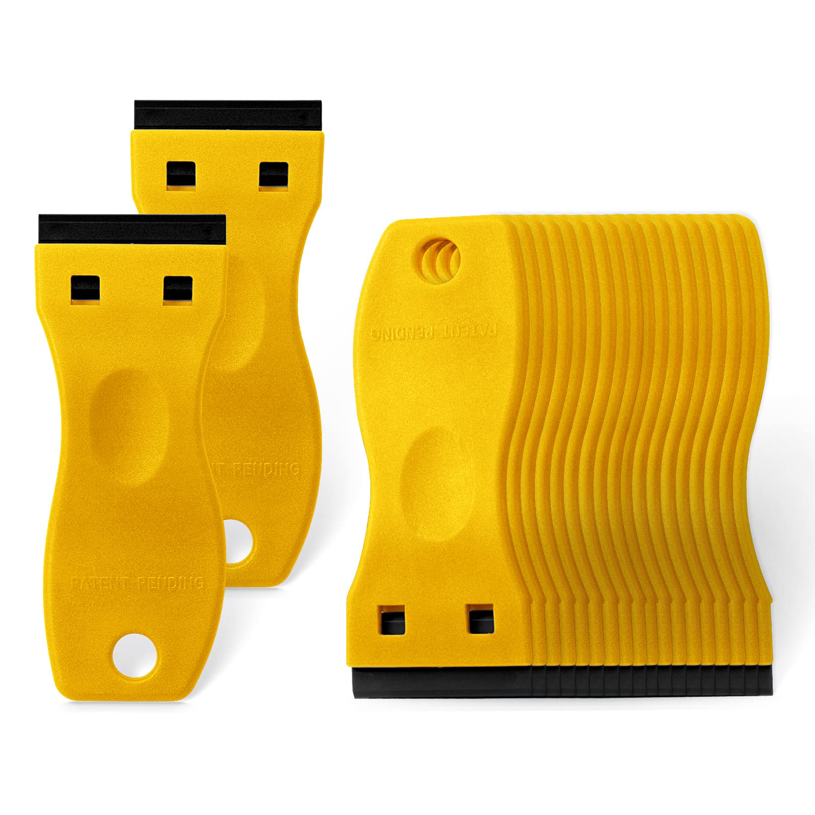 Snapklik.com : FOSHIO 20PCS Yellow Plastic Razor Blade Scraper Tool For ...