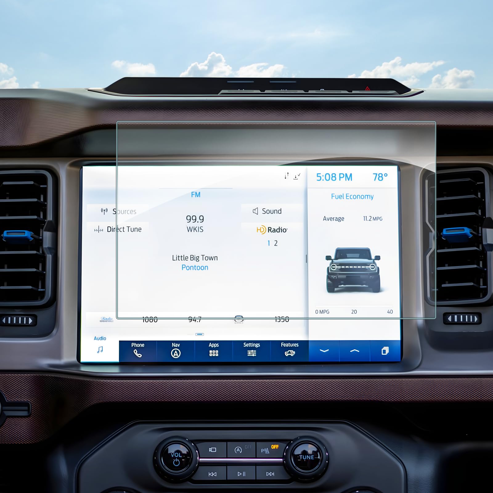 Buy SHAOHAO for 2023 2024 Ford Bronco Screen Protector 12 Inch Matte ...