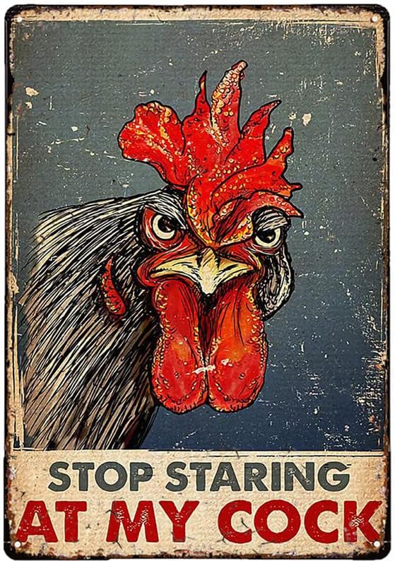 Amazon.com: Licpact Vintage Metal Tin Sign Chicken Stop Staring At My ...