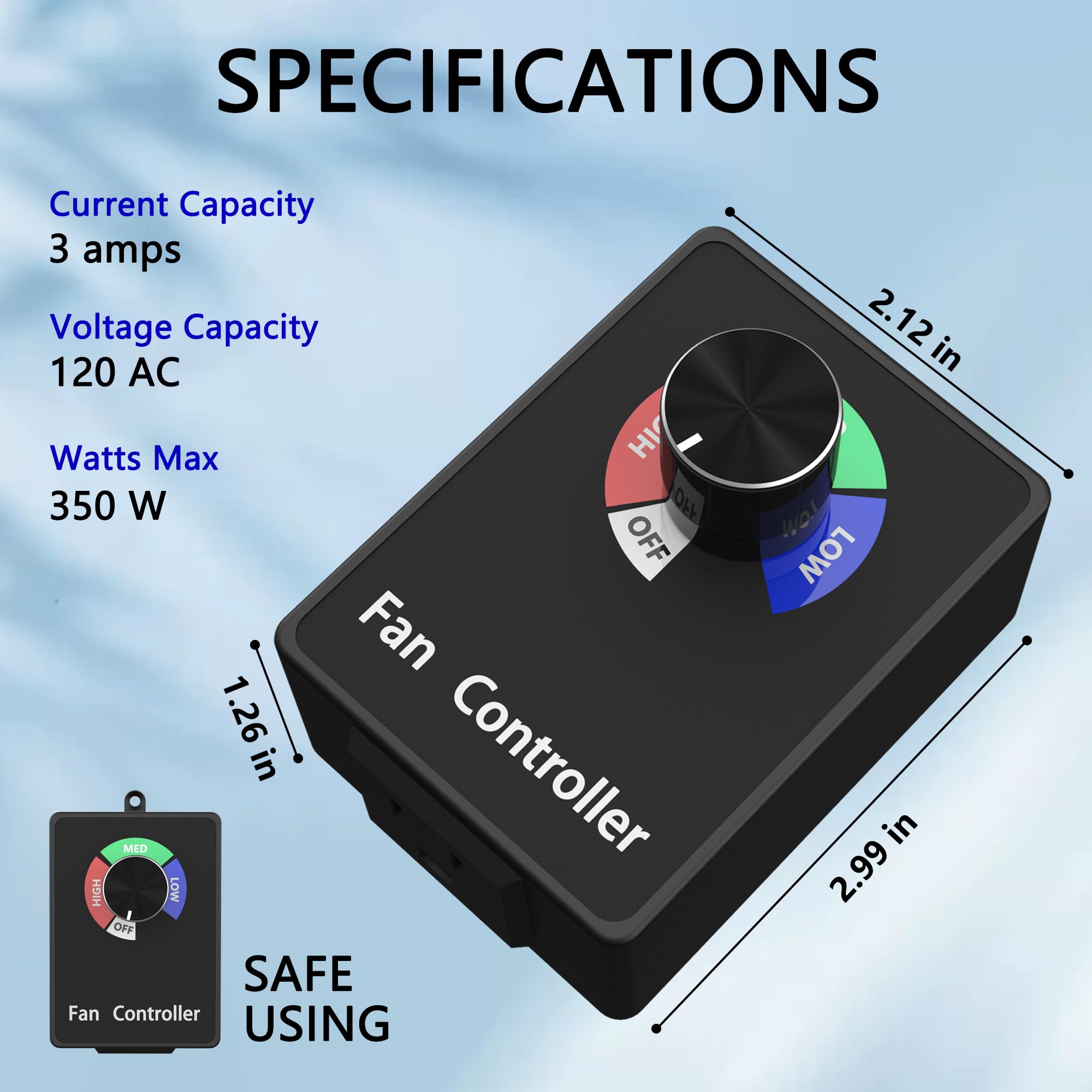 Snapklik.com : Variable Fan Speed Controller Adjuster Cordless For Duct ...