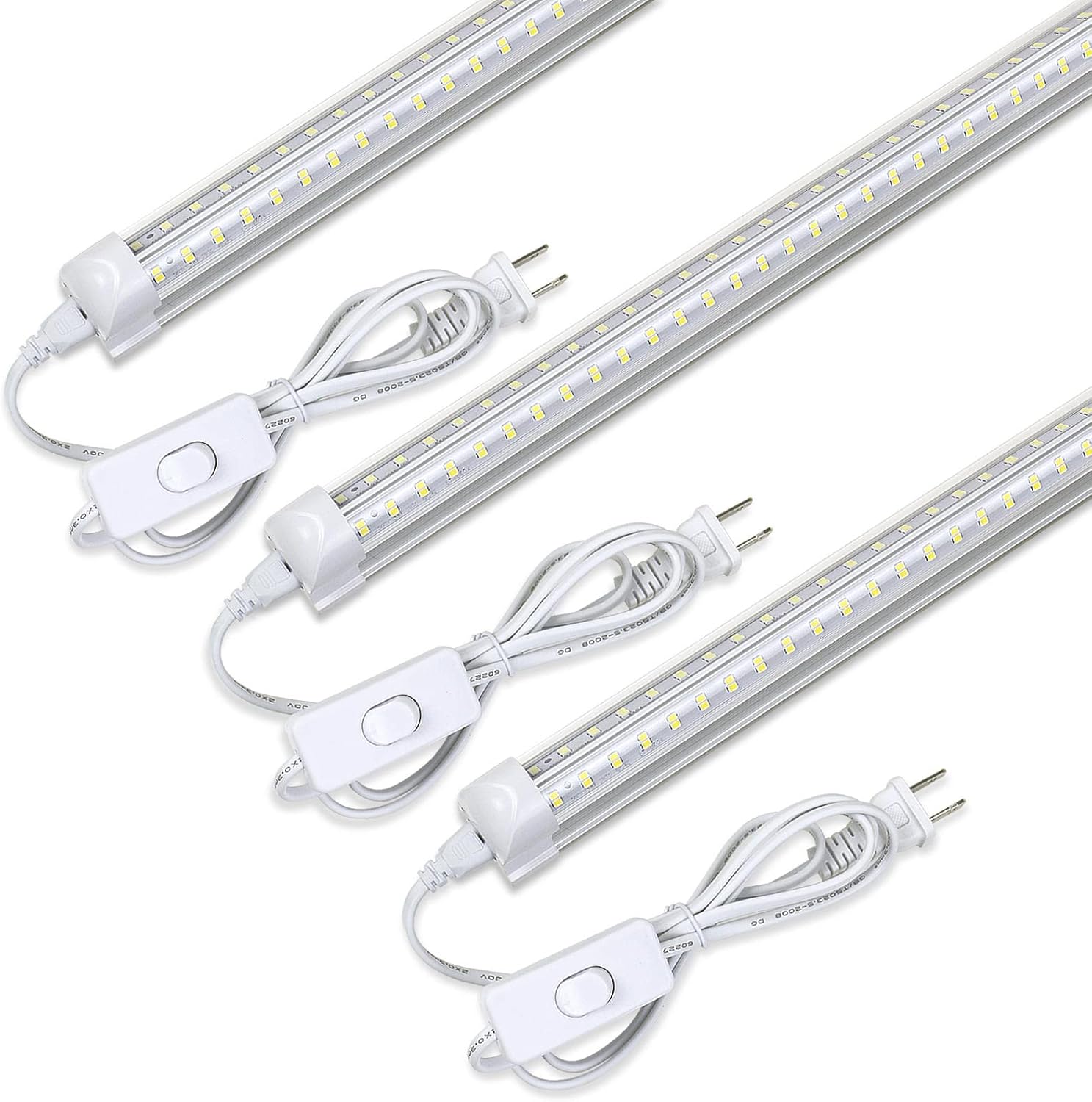 LELEJU LED Shop Light 2ft, 3100lm, 6000K, 25W, Clear Cover, V-Shape, T8 ...