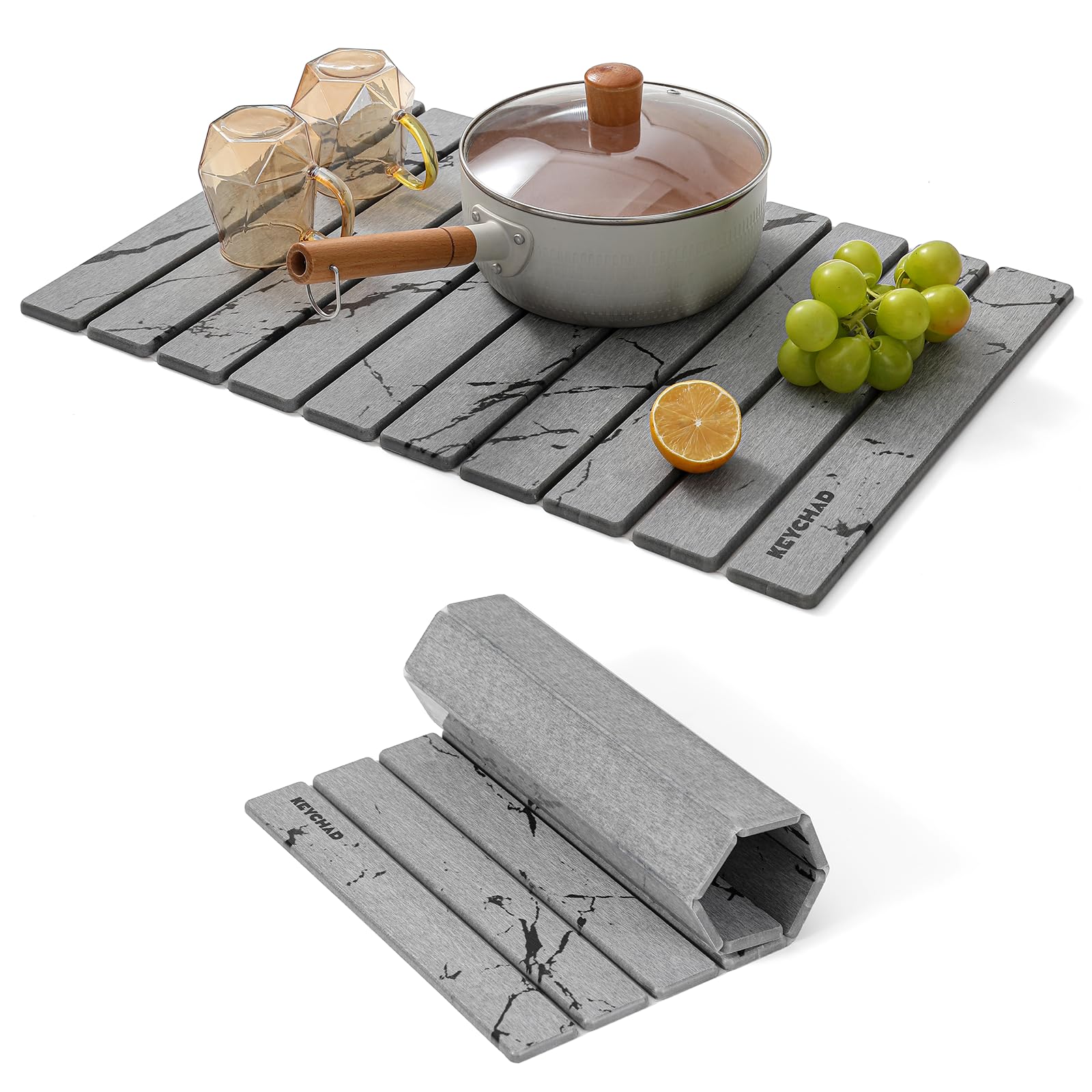 Amazon.com: KEYCHAD Large Stone Drying Mat for Kitchen Counter - 24x16 ...