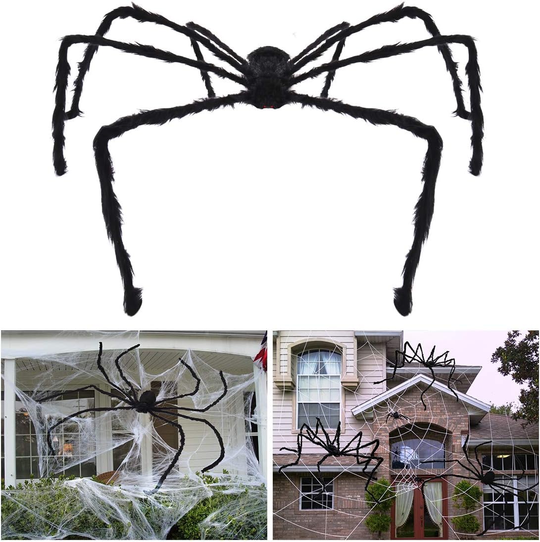Amazon.com: Unomor 7.5 ft Giant Halloween Spider Largest Scary Hairy ...