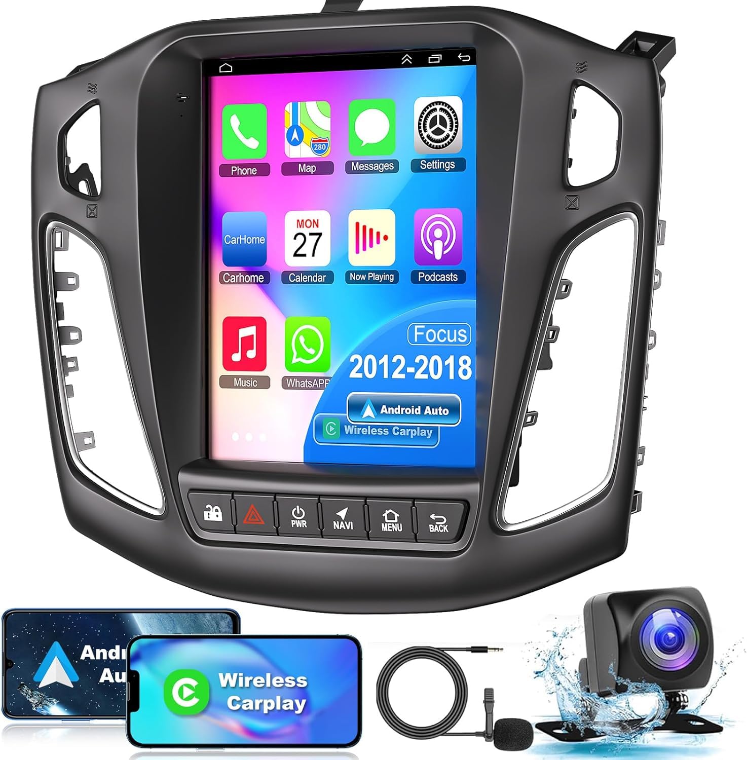 Amazon.com: Android 13 4+64 Car Stereo for Ford Focus 2012-2018, 10.4 ...