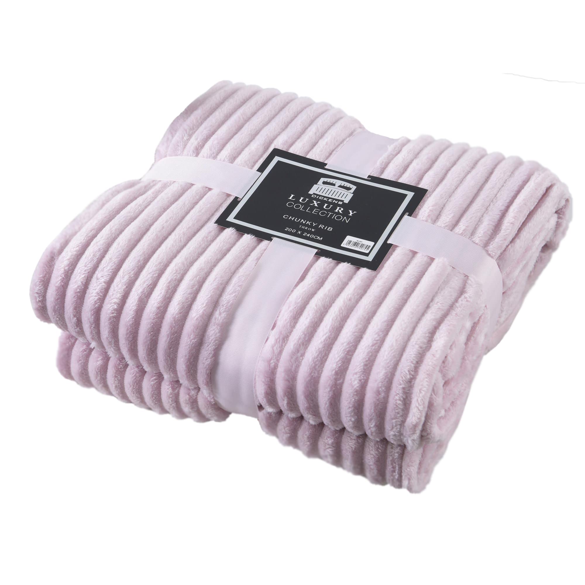 CHARKHAH Chunky Ribbed Throw Blanket Extra Soft Cozy Microfiber Fleece ...