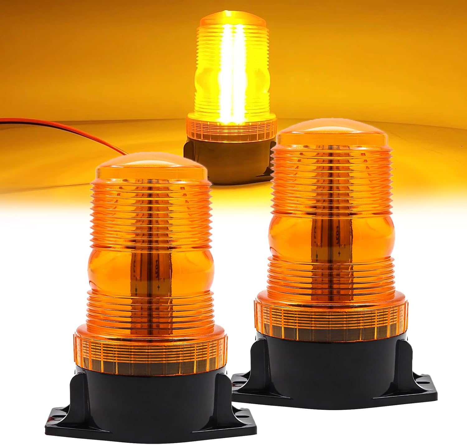 LED Strobe Beacon Light Amber Warning Light 12V Flashing Emergency ...