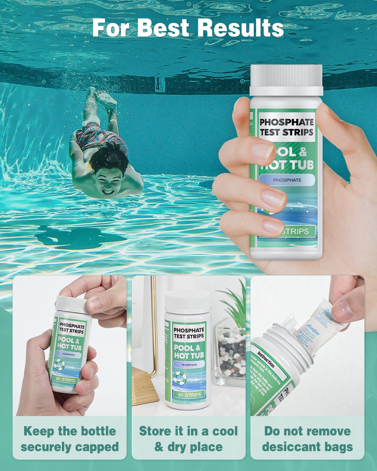 Snapklik.com : Phosphate Test Strips, 50 Strips Phosphate Test Kit For ...