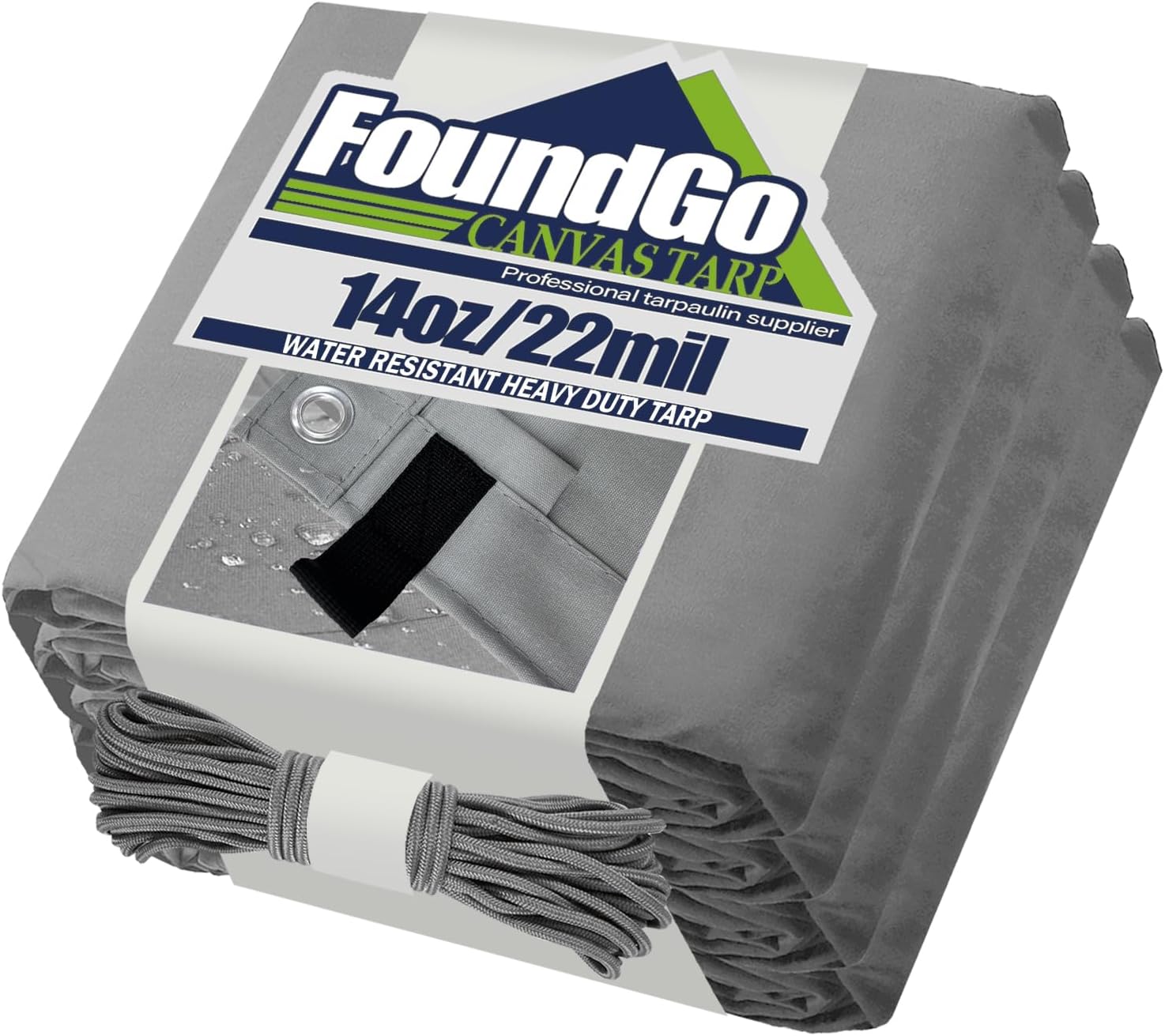 Amazon.com: FoundGo 6x8 ft Canvas Tarp 22 Mil Tarps 14 oz Canvas ...