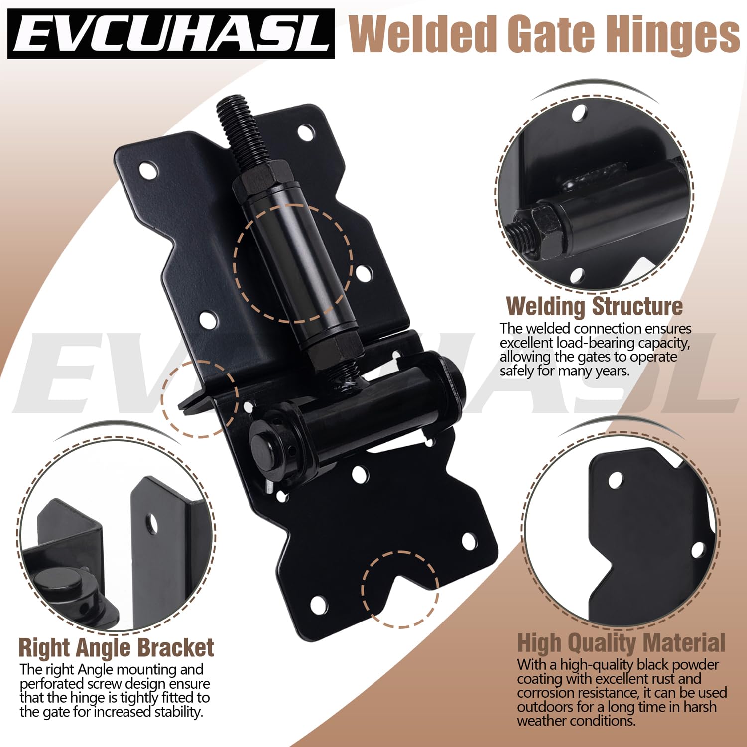 Snapklik.com : Self Closing Gate Hinges Heavy Duty For Vinyl/Wooden ...