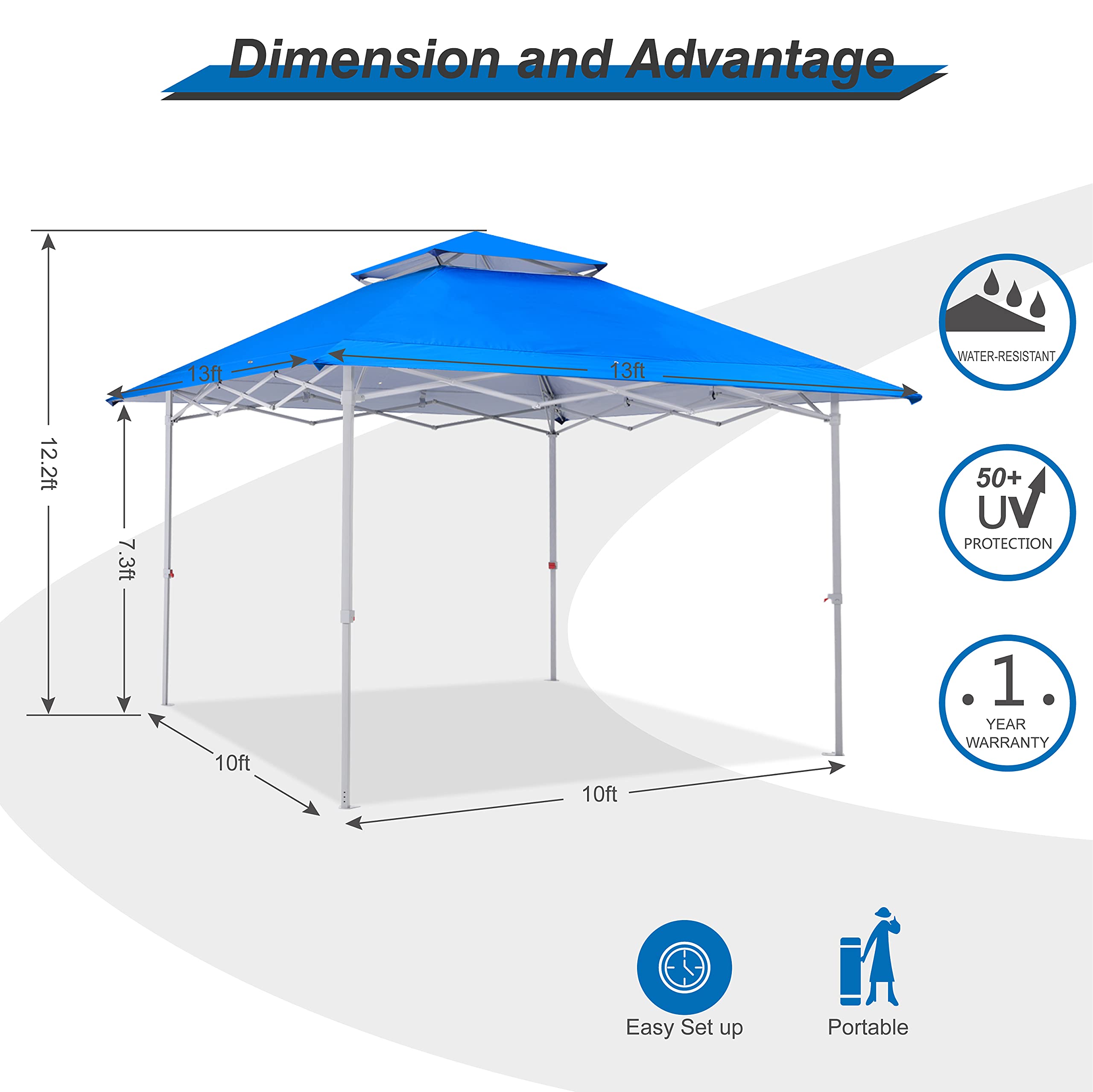 Snapklik.com : MASTERCANOPY Pop-Up Canopy Tent 13x13 Instant Shelter ...