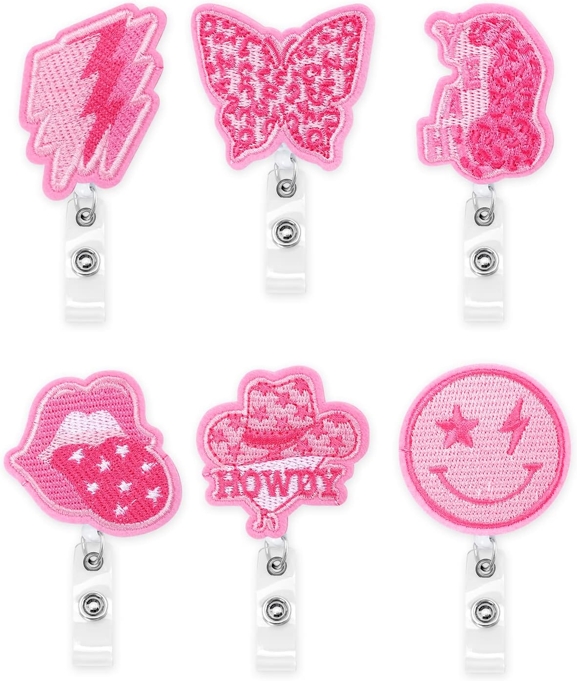 Pinke Preppy Ausweisrollen, einziehbarer Krankenschwester-Ausweishalter ...
