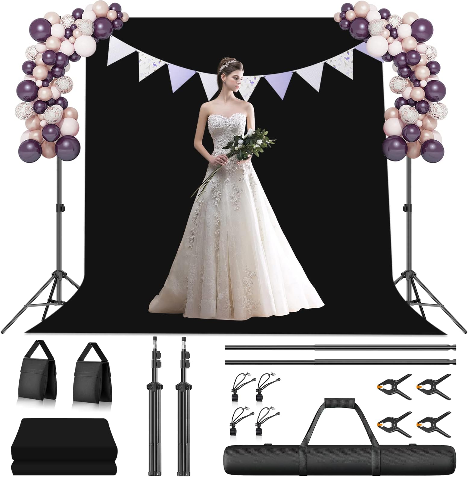 Amazon.com : EMART Photo Video Studio Backdrop Stand Kit, 8.5x10ft ...