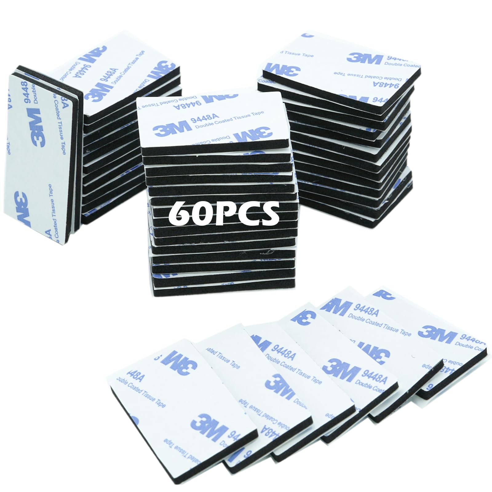 60 Pcs Double Sided Adhesive Pads,Heavy Duty Mounting Tape, 3mm ...