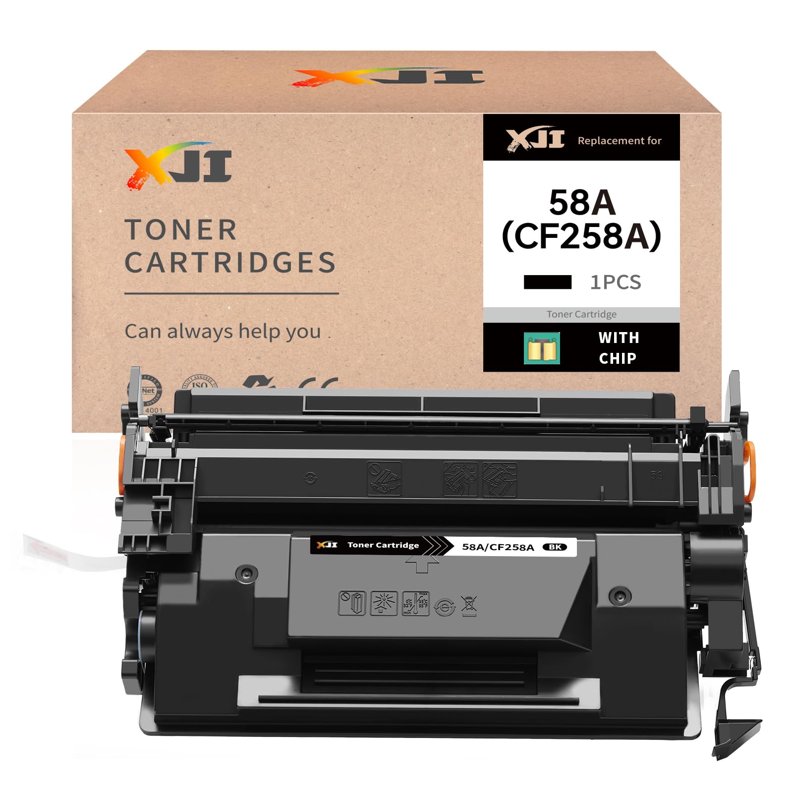 XJI CF258A (con chip) compatible con cartucho de tóner HP 58a negro 58 ...