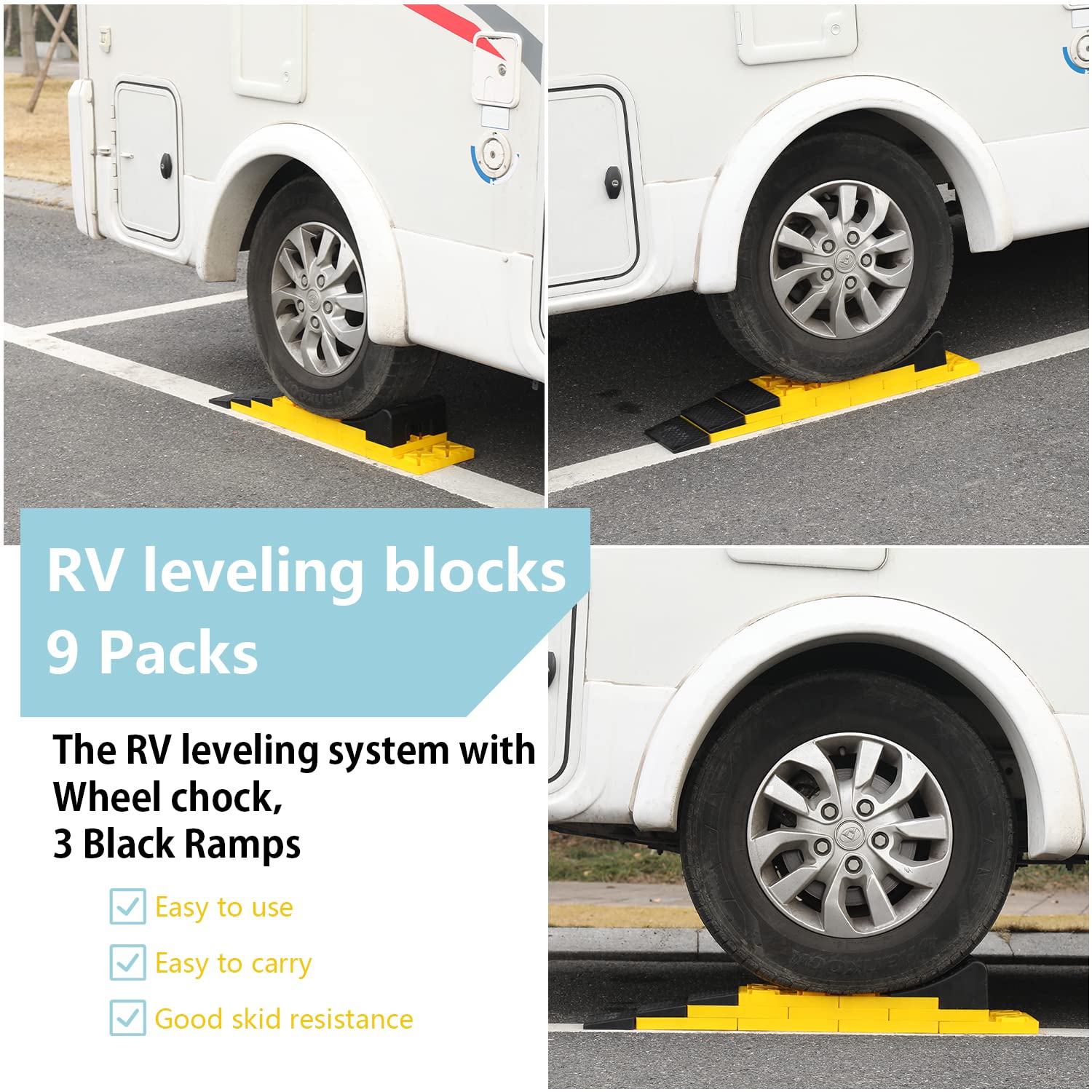 Snapklik.com : Homeon Wheels RV Leveling Blocks Ramp Design 9 Pack ...
