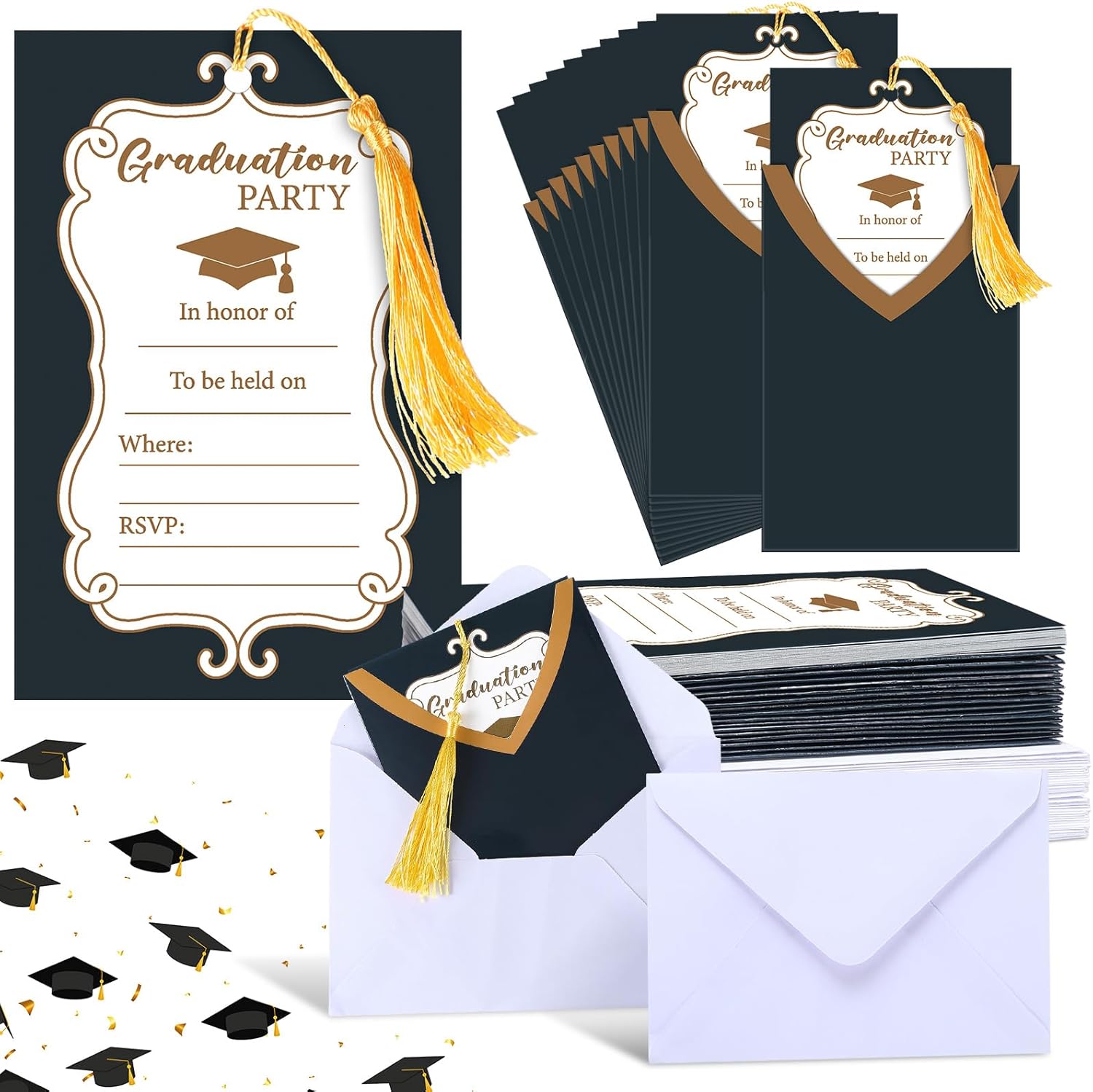 Amazon.com : MotiMind 48 Set Graduation Party Invitations Cards with ...