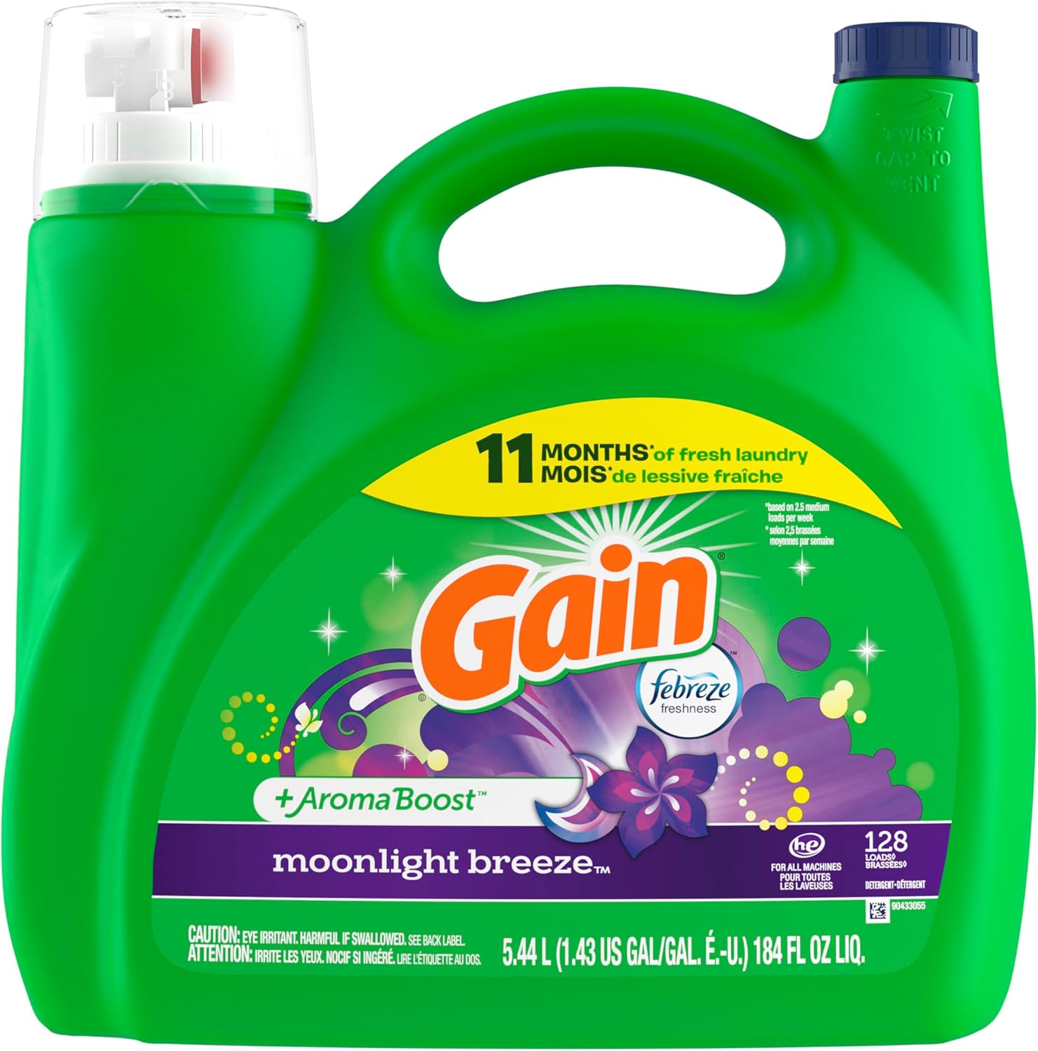 Amazon.com: Gain + Aroma Boost Liquid Laundry Detergent, Moonlight ...