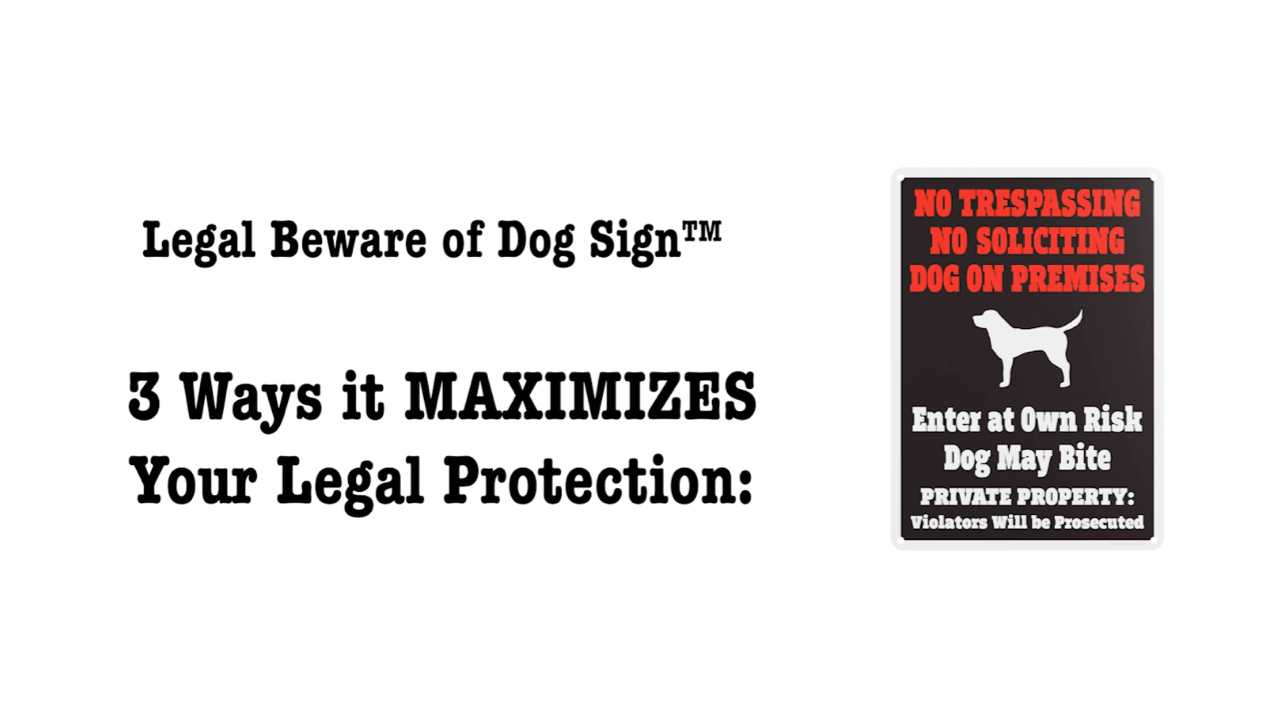 Watch Maximize Your Legal Protection with Legal Beware of Dog Sign on ...
