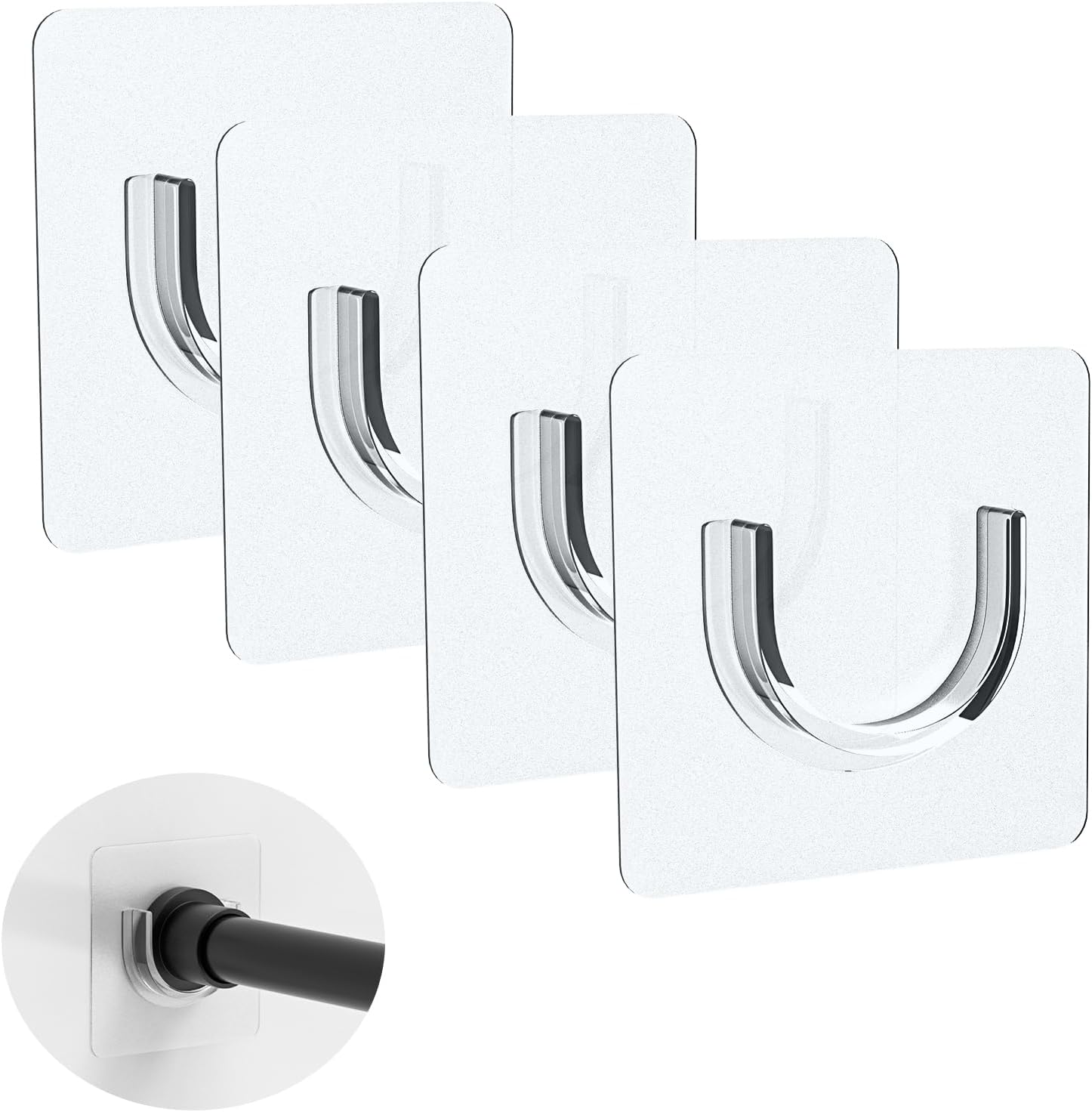 Amazon.com: UAREP Adhesive Shower Rod Holders, No Drilling|Heat ...