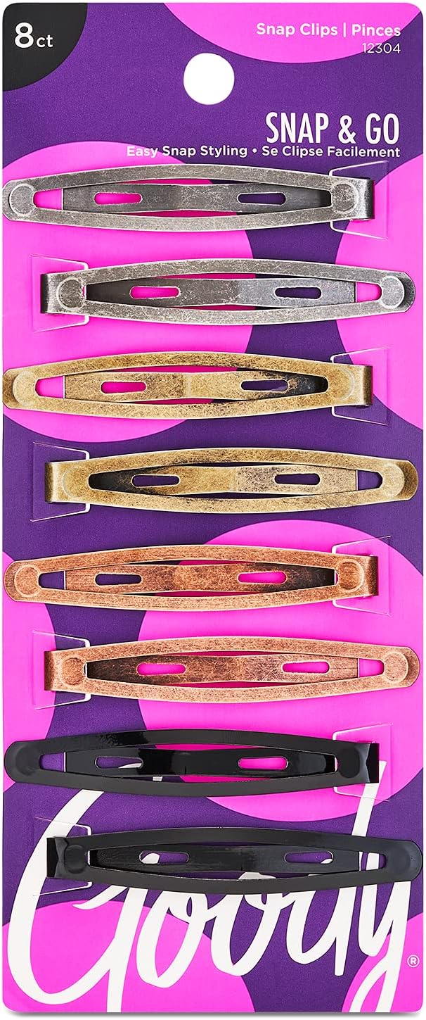 Amazon.com: Goody Metal Contour Hair Snap Clips - 8 Count, Assorted ...