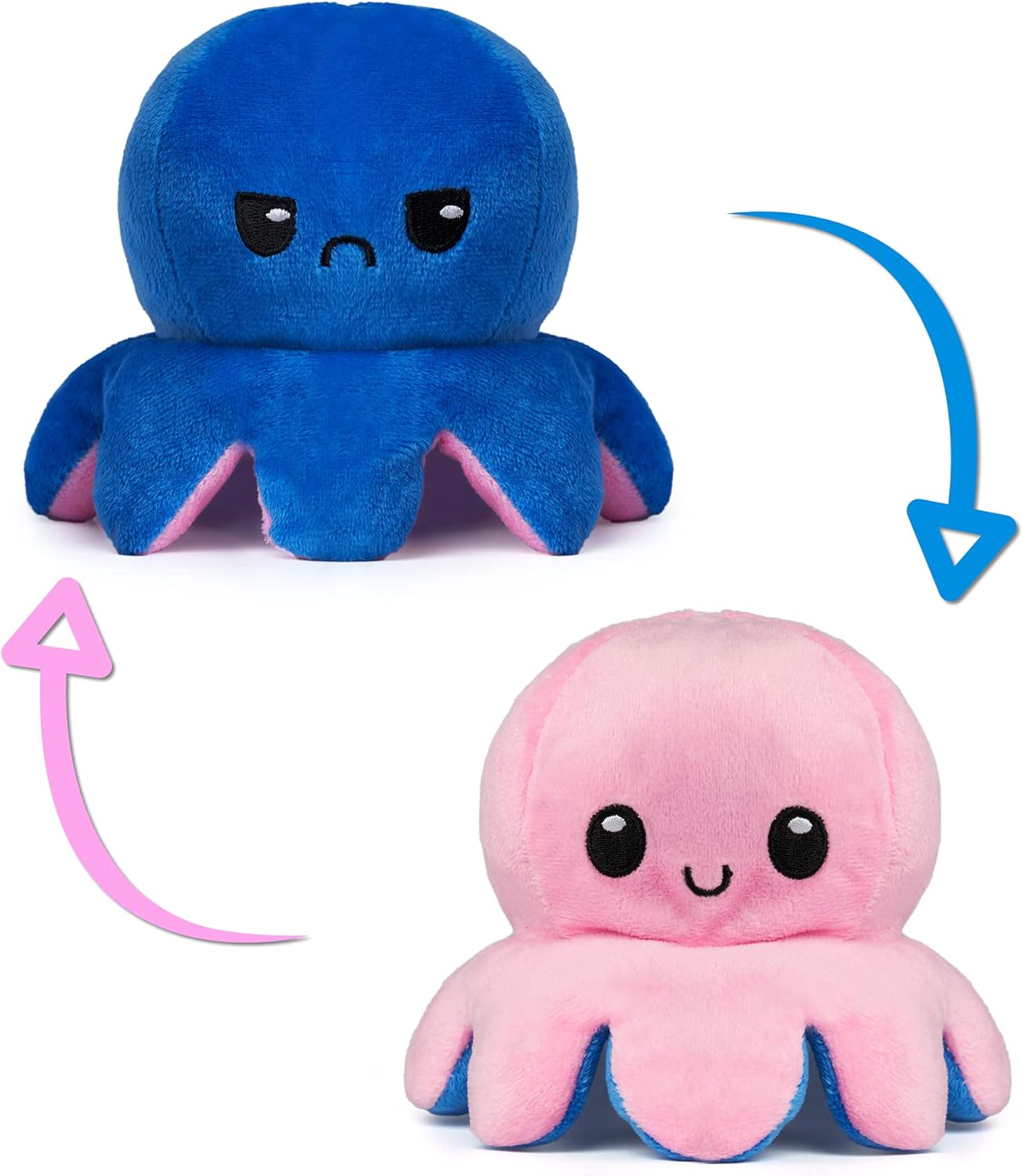 Half Orange – Reversible Octopus Plush (Blue/Pink Colour), Mood Octopus ...