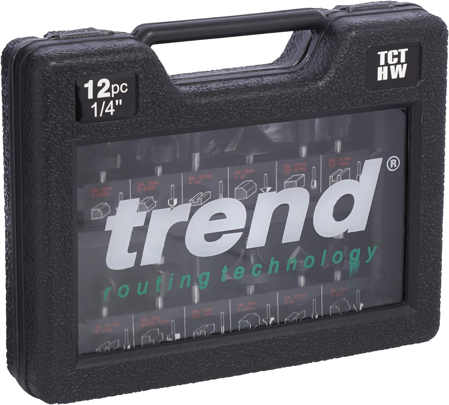 Trend 12 Piece Router Cutter Starter Set, 1/4 Inch Shank, Tungsten ...