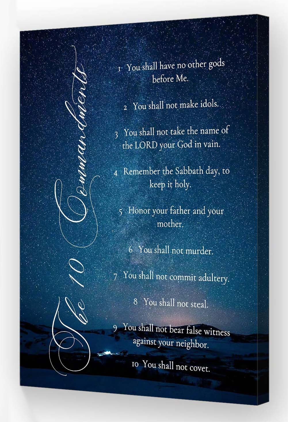 Amazon.com: Heskyii The Ten Commandments Bible Verse Wall Art Scripture ...
