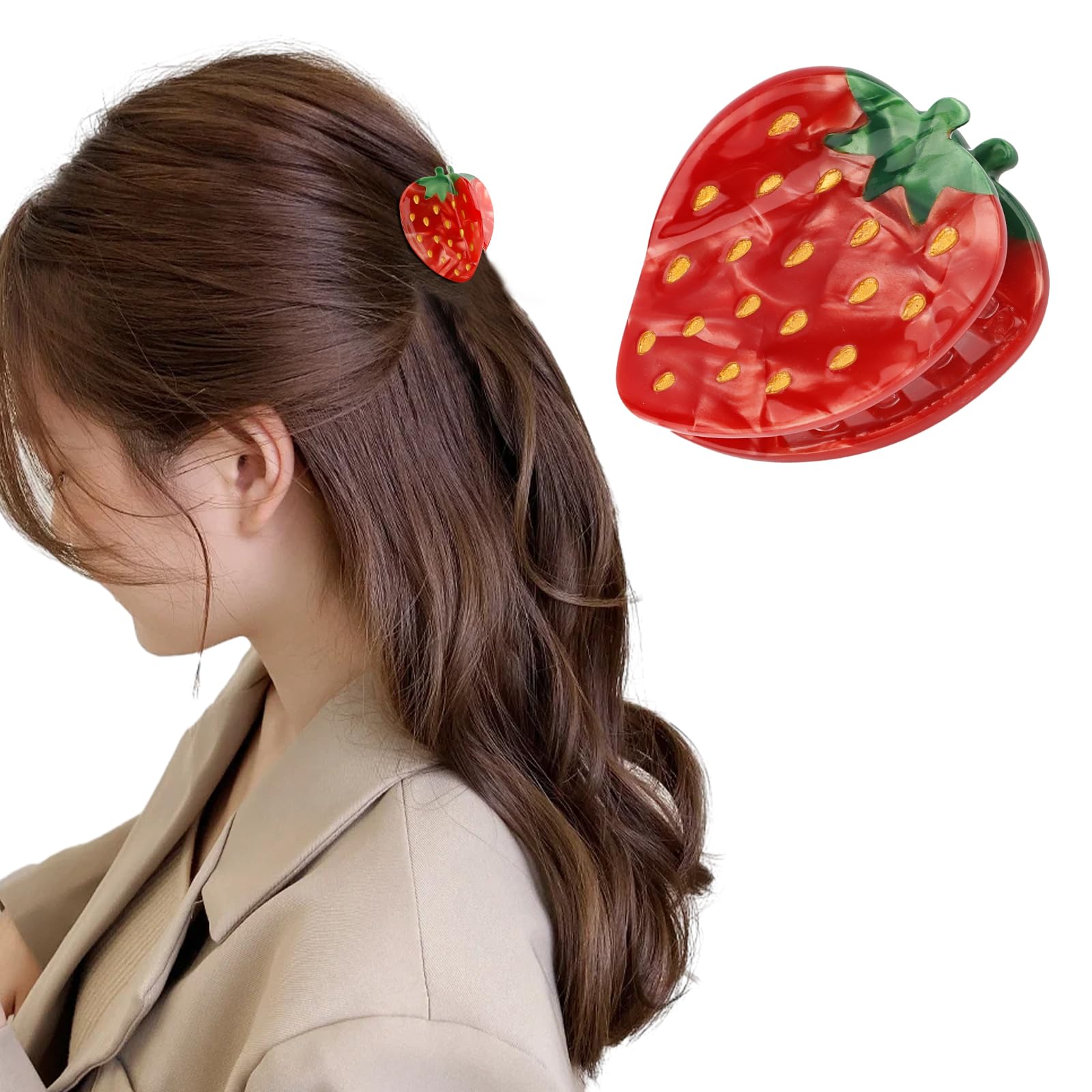 Amazon.com : Hapdoo Strawberry Hair Clips, Strawberry Hair Accessories ...