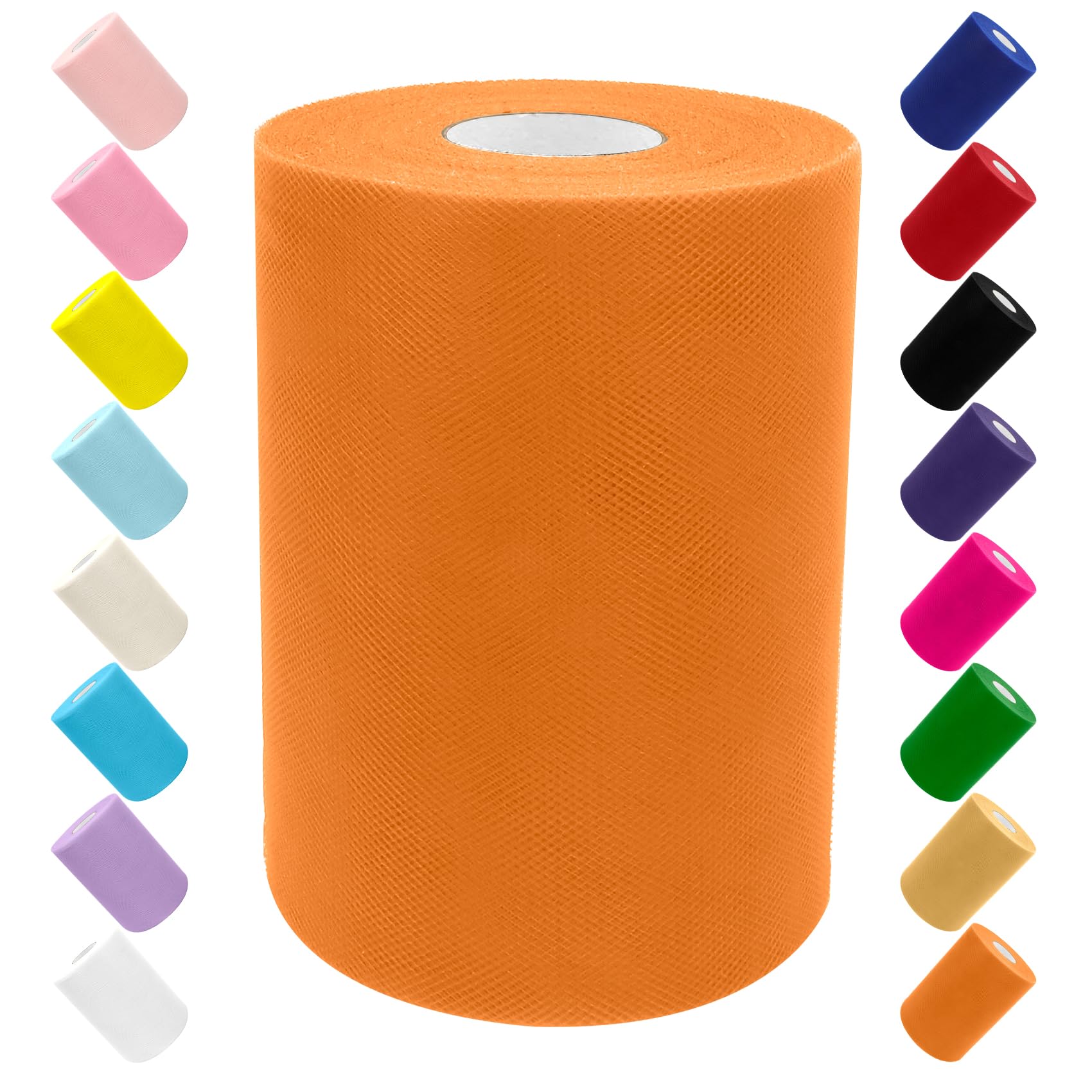 Amazon.com: Orange Tulle Fabric Rolls 6 Inch 100 Yards Tulle Ribbon for ...