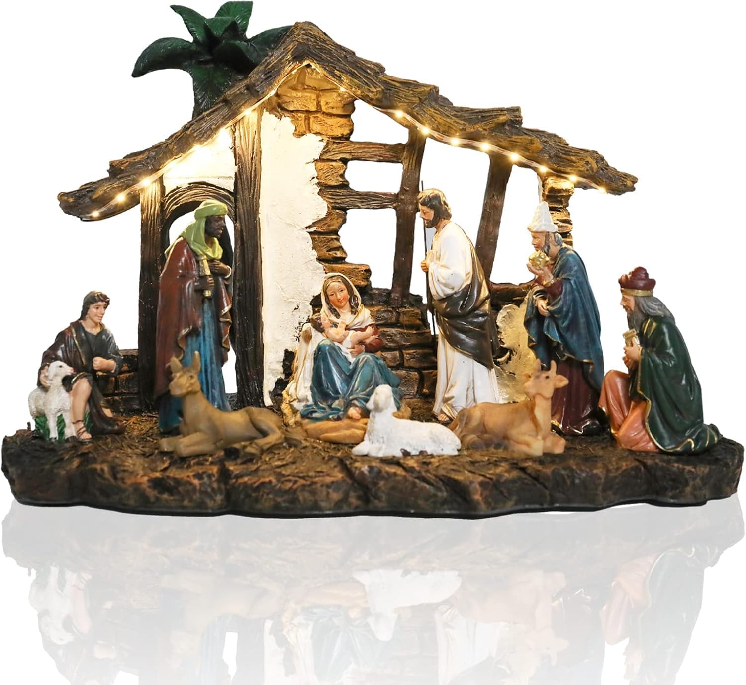 Amazon.com: Afirst Christmas Nativity Scene Figurines Christmas ...