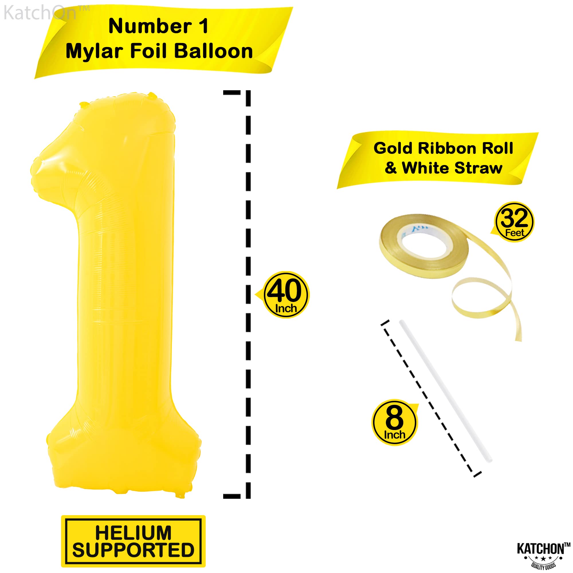 Snapklik.com : Yellow 1 Balloon Number - 40 Inch, Helium Supported ...