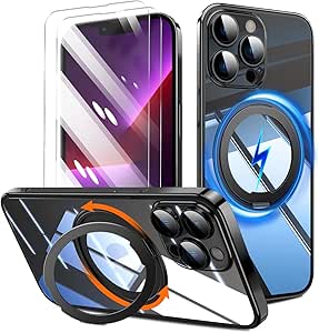 Amazon.com: STERKER 360° Rotatable Magnetic Ring for iPhone 13 Pro Max Case Clear [Full Camera ...