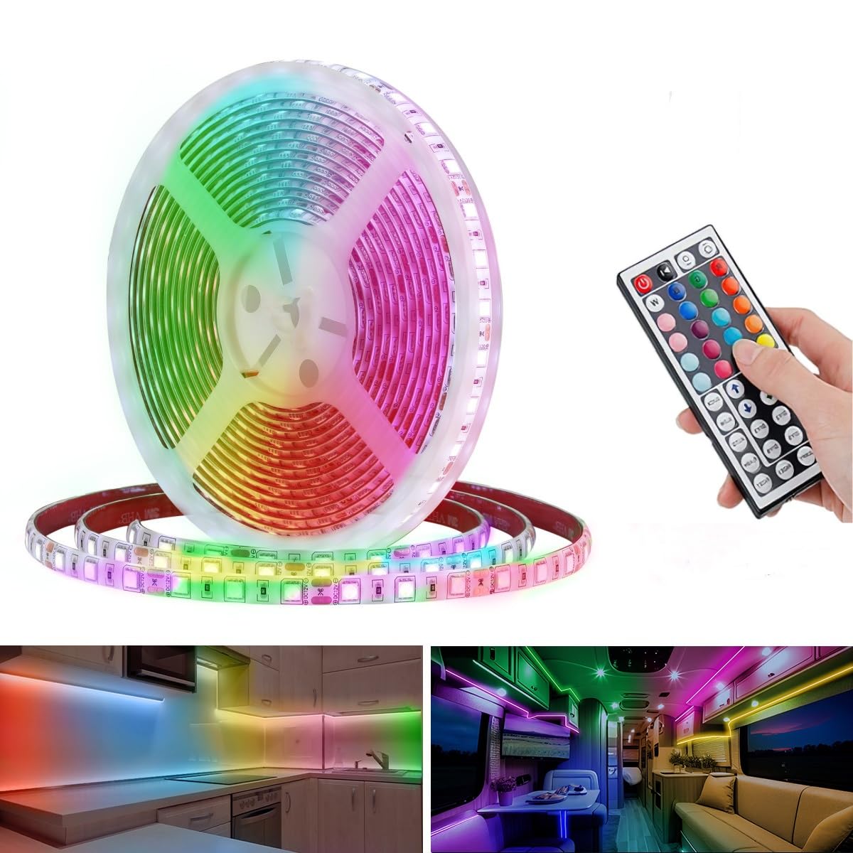 Snapklik.com : ROLiGHTiC RV Interior Light Strip, 16.4FT RGB Color ...
