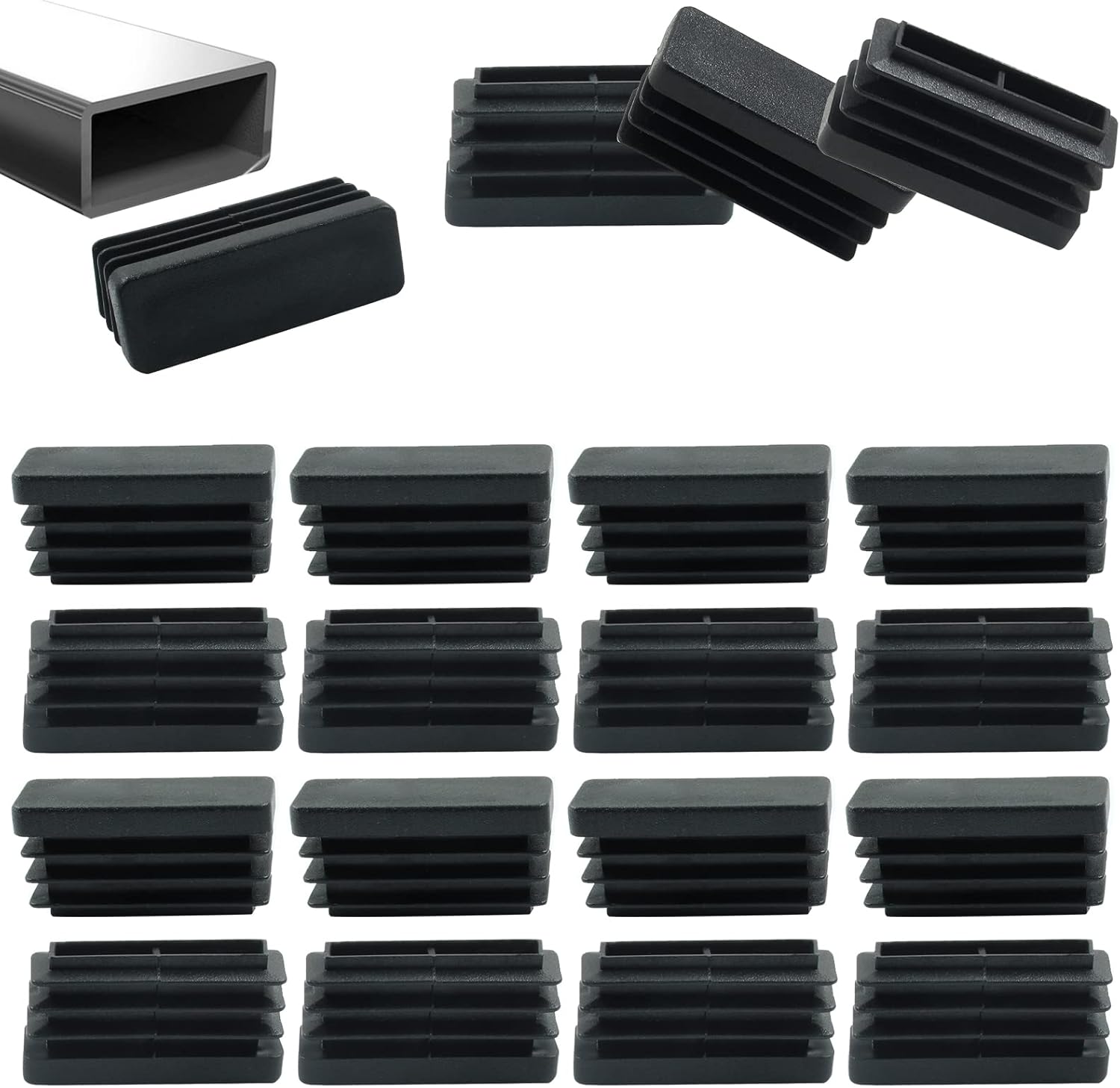 Bivethoi 20 Rectangle Plastic Plugs Furniture Foot Table Chair Legs ...