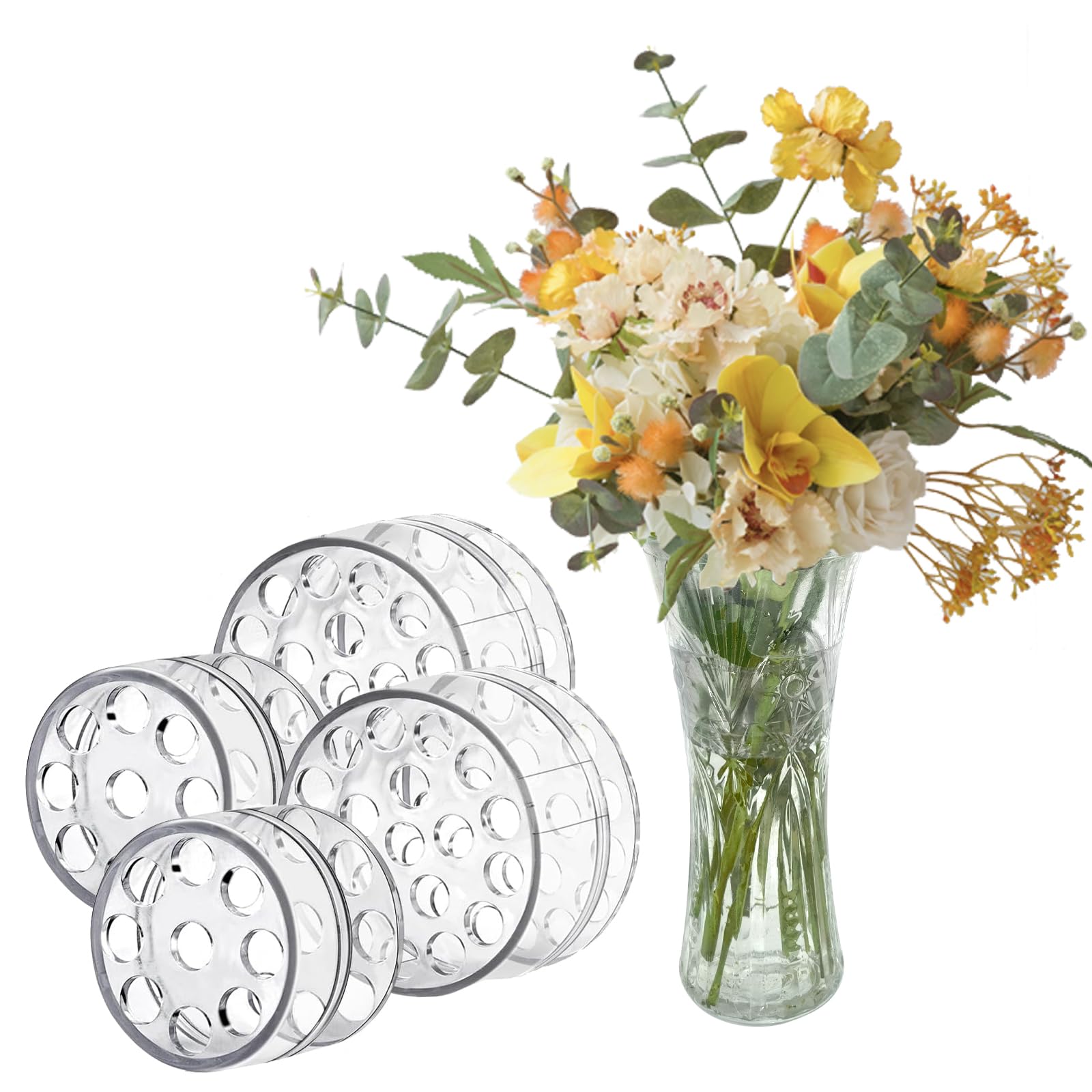 Amazon.com: MUMUWU 4PCS 2024 Spiral DIY Ikebana Stem Holder Ring Spiral ...